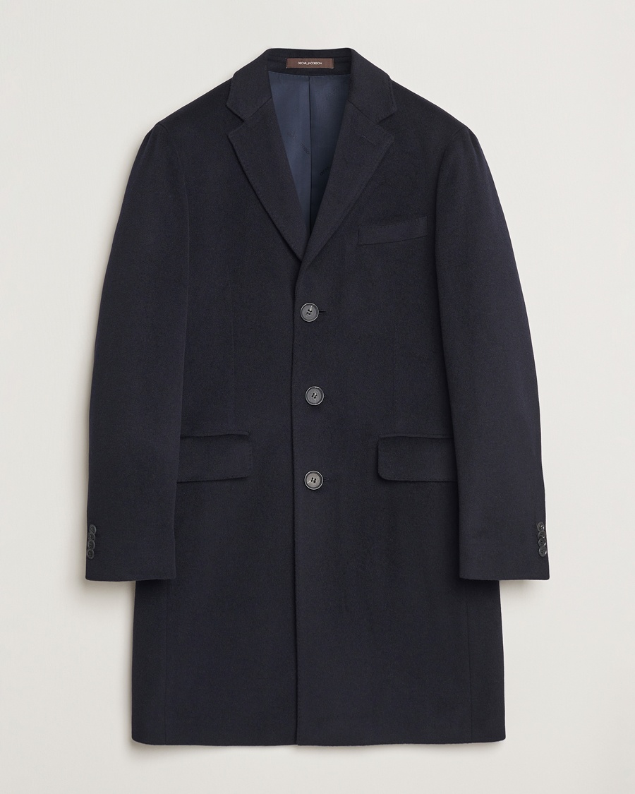 Oscar Jacobson Johnson Coat Navy | Herr - Care of Carl