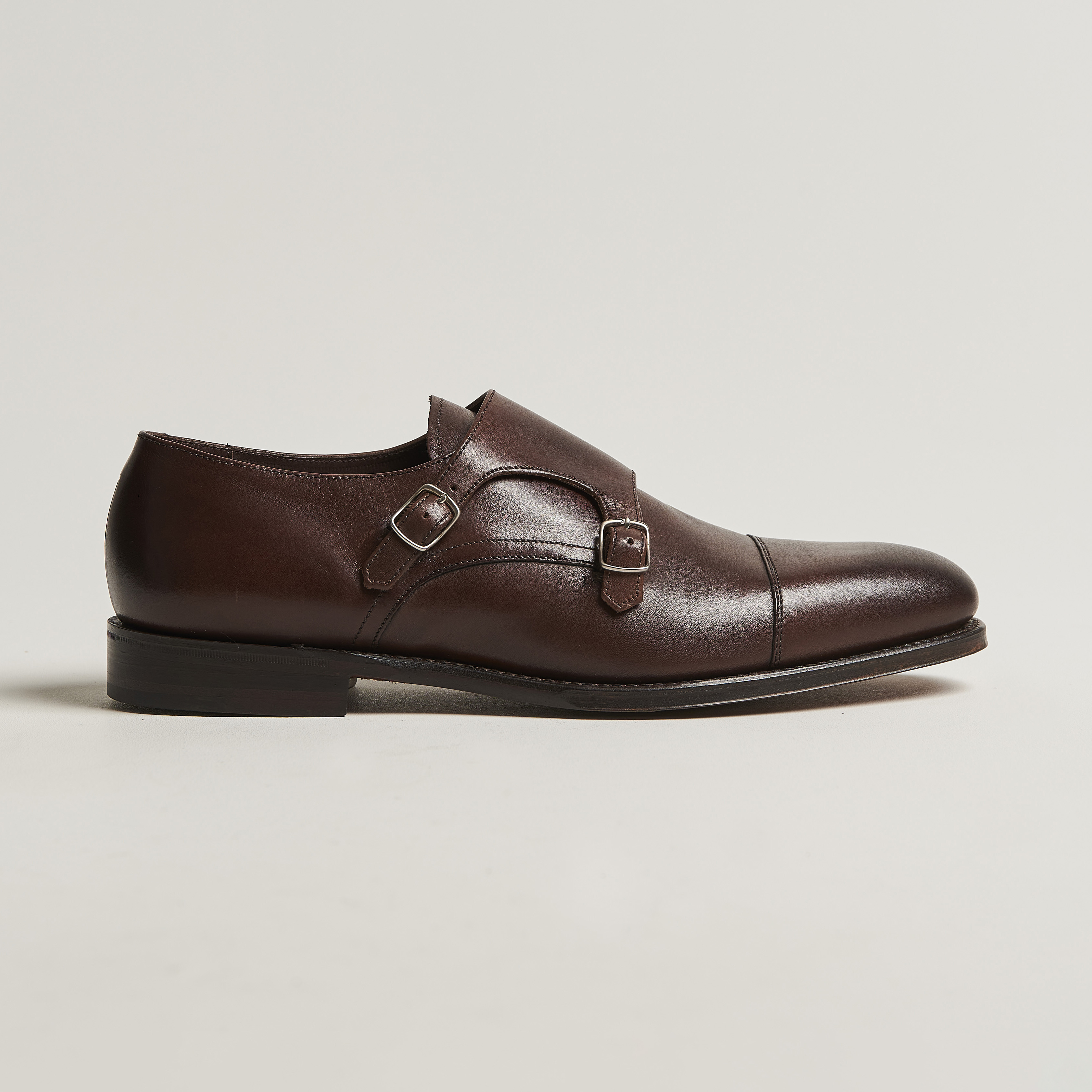 Loake 1880 Cannon Monkstrap Dark Brown Burnished Calf | Herr - Care of Carl