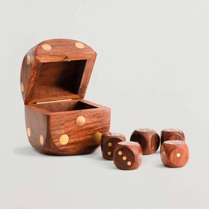 Authentic Models Wooden Dice Box Brass | Herr - Care of Carl