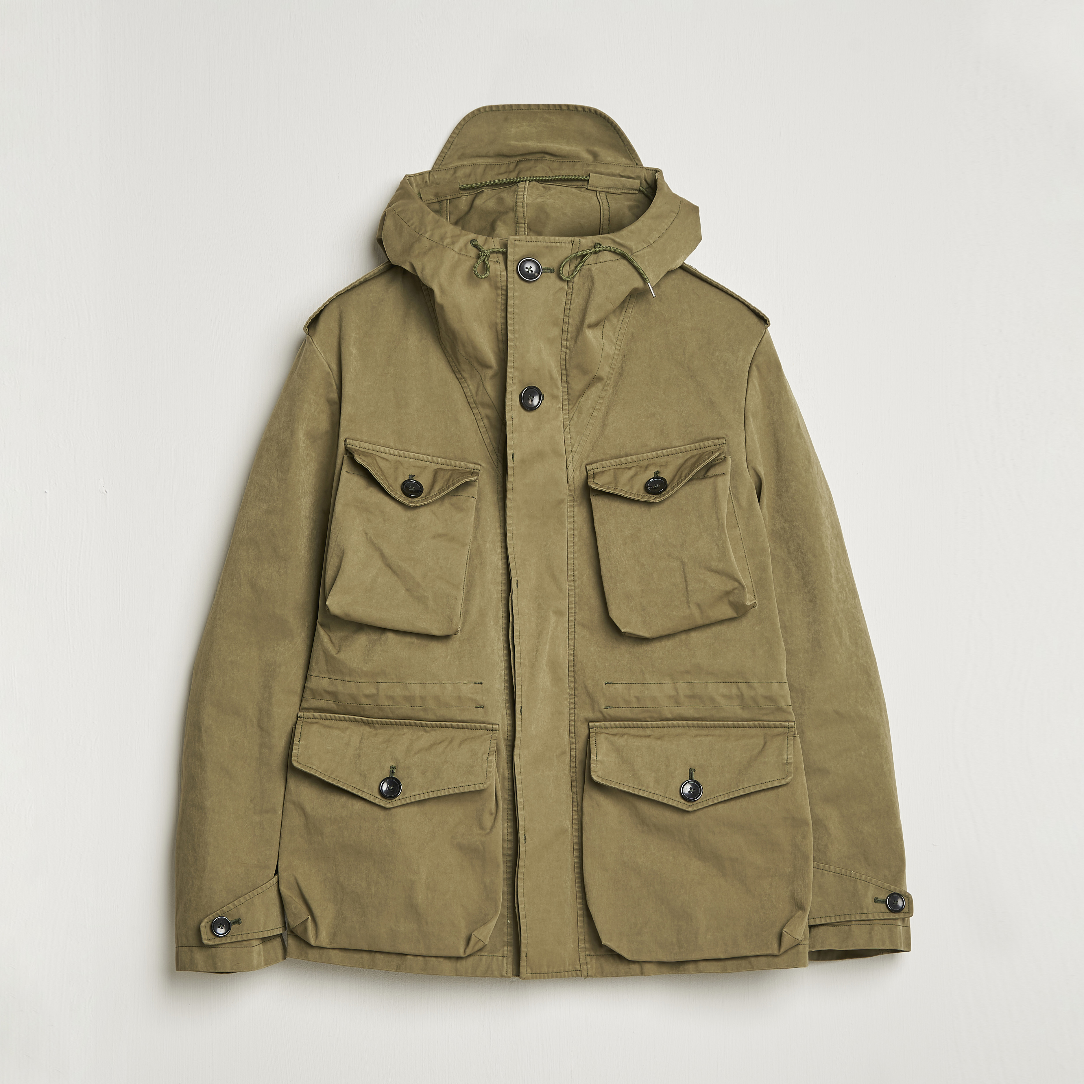 Ten c Smok Snow OJJ Hooded Field Jacket Olive | Herr - Care of Carl