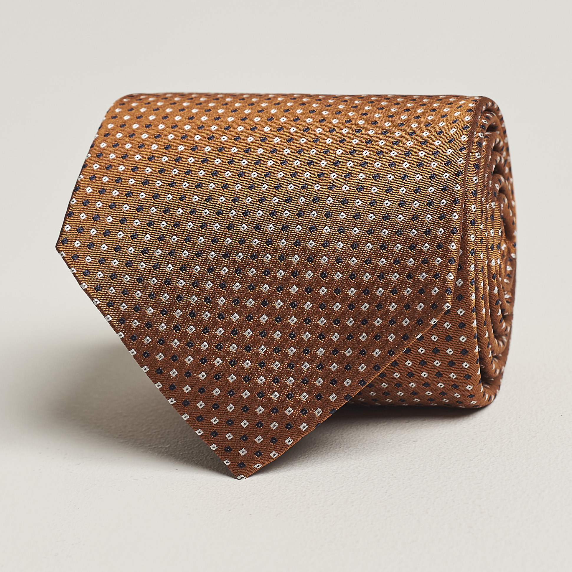 Amanda Christensen Silk Micro Printed 8cm Tie Rust Orange | Herr - Care of
