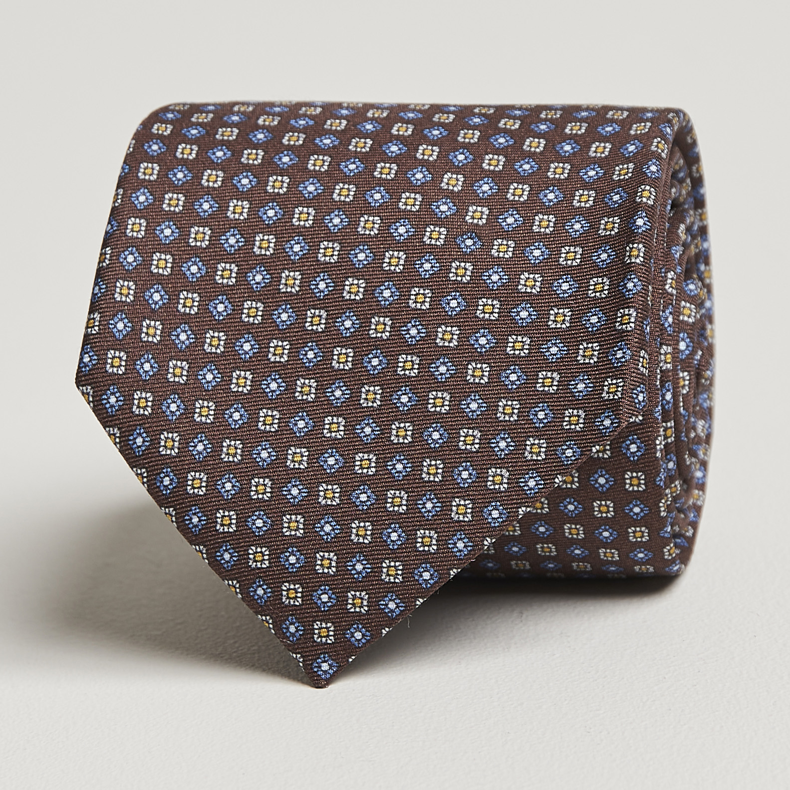 Canali Micro Pattern Printed Silk Tie Brown | Herr - Care of Carl
