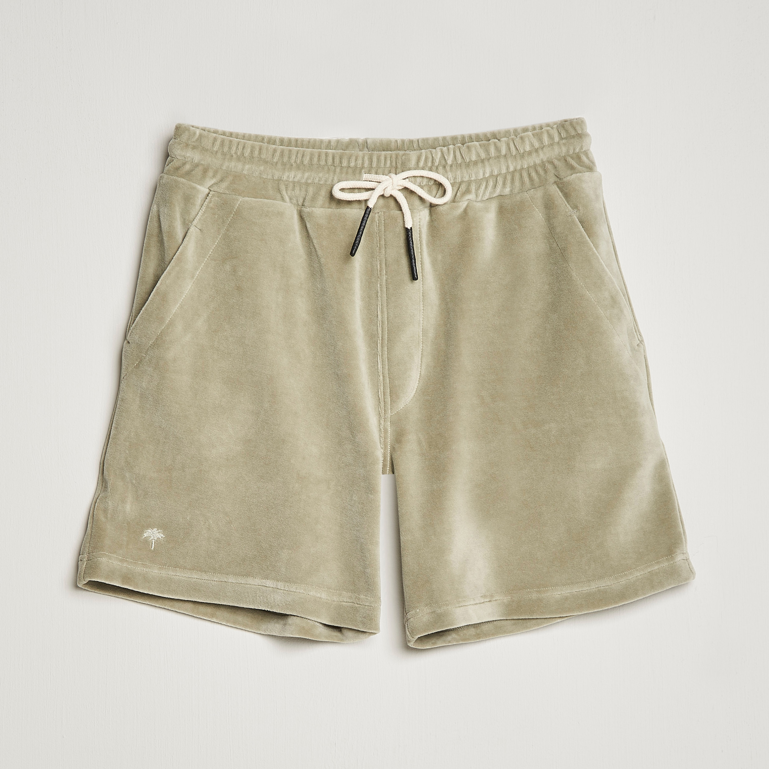 OAS Drawstring Velour Shorts Washed Grey | Herr - Care of Carl