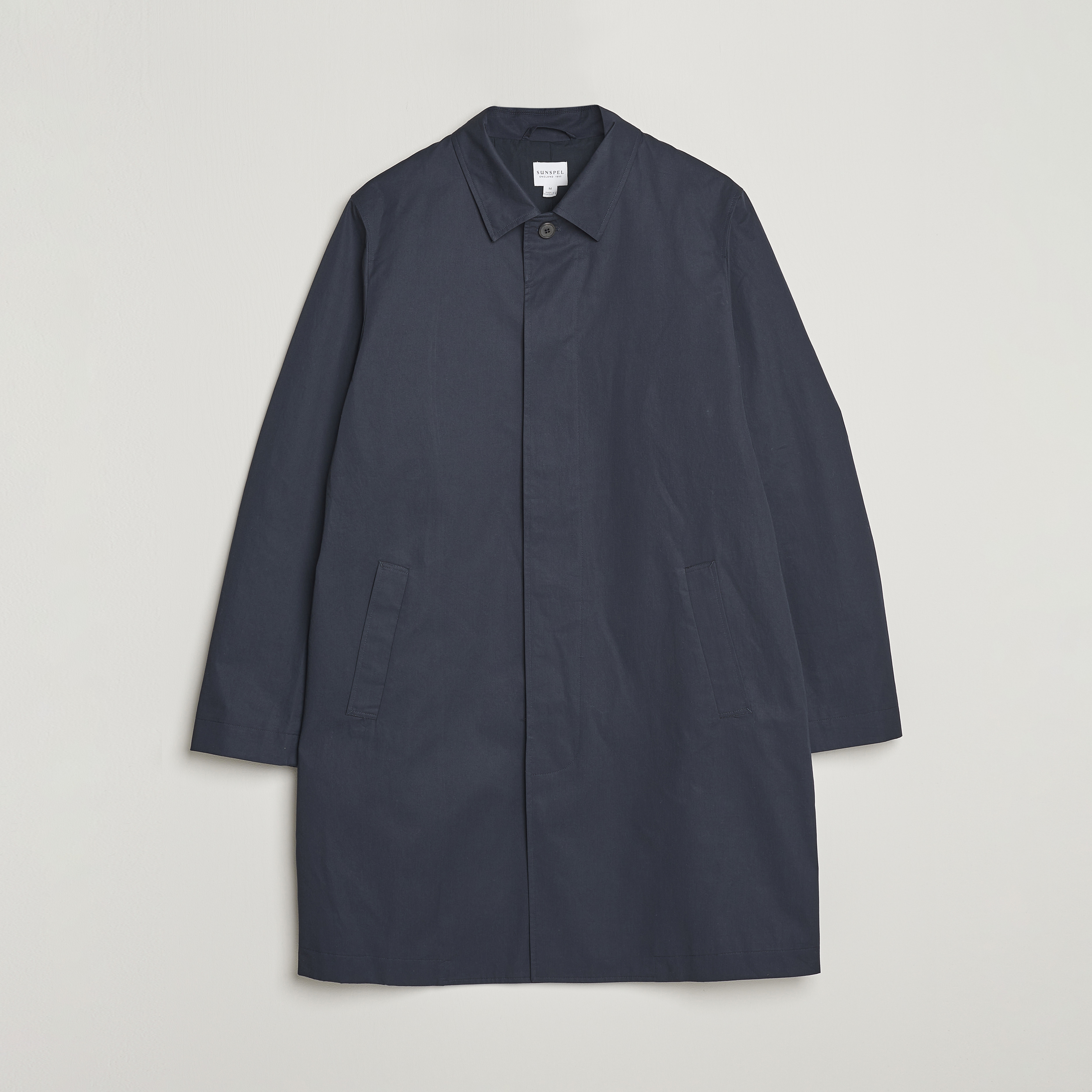 Sunspel Technical Cotton Mac Coat Navy | Herr - Care of Carl