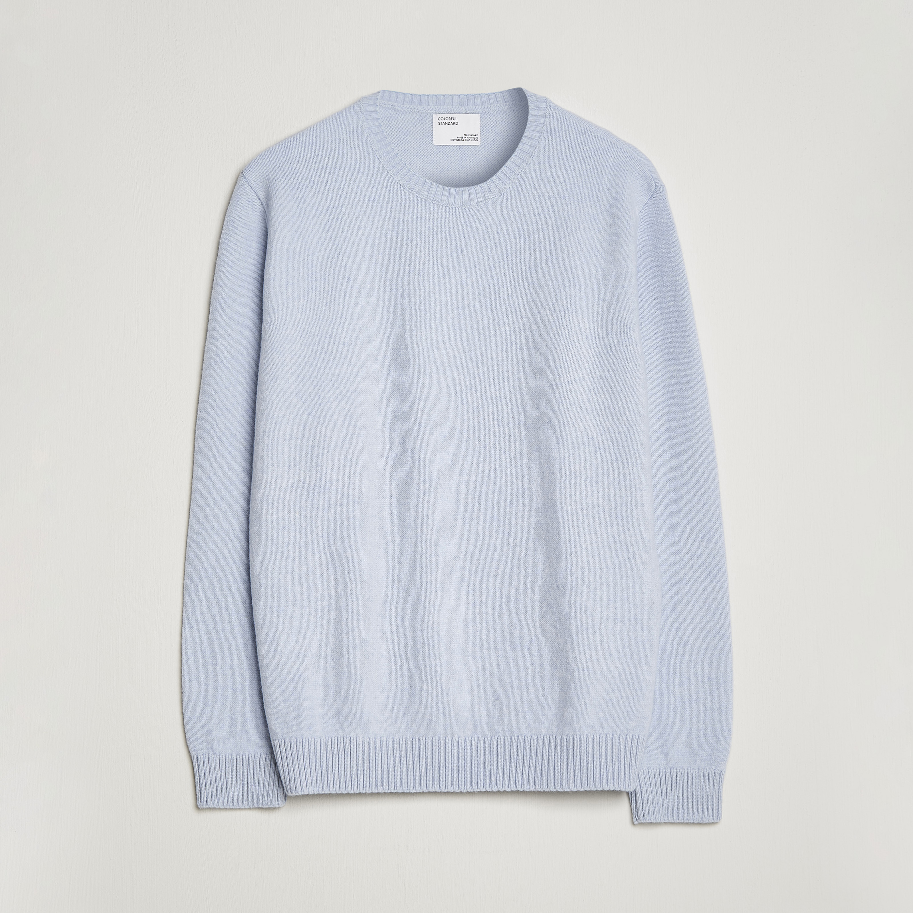 Colorful Standard Classic Merino Wool Crew Neck Polar Blue | Herr - Care of