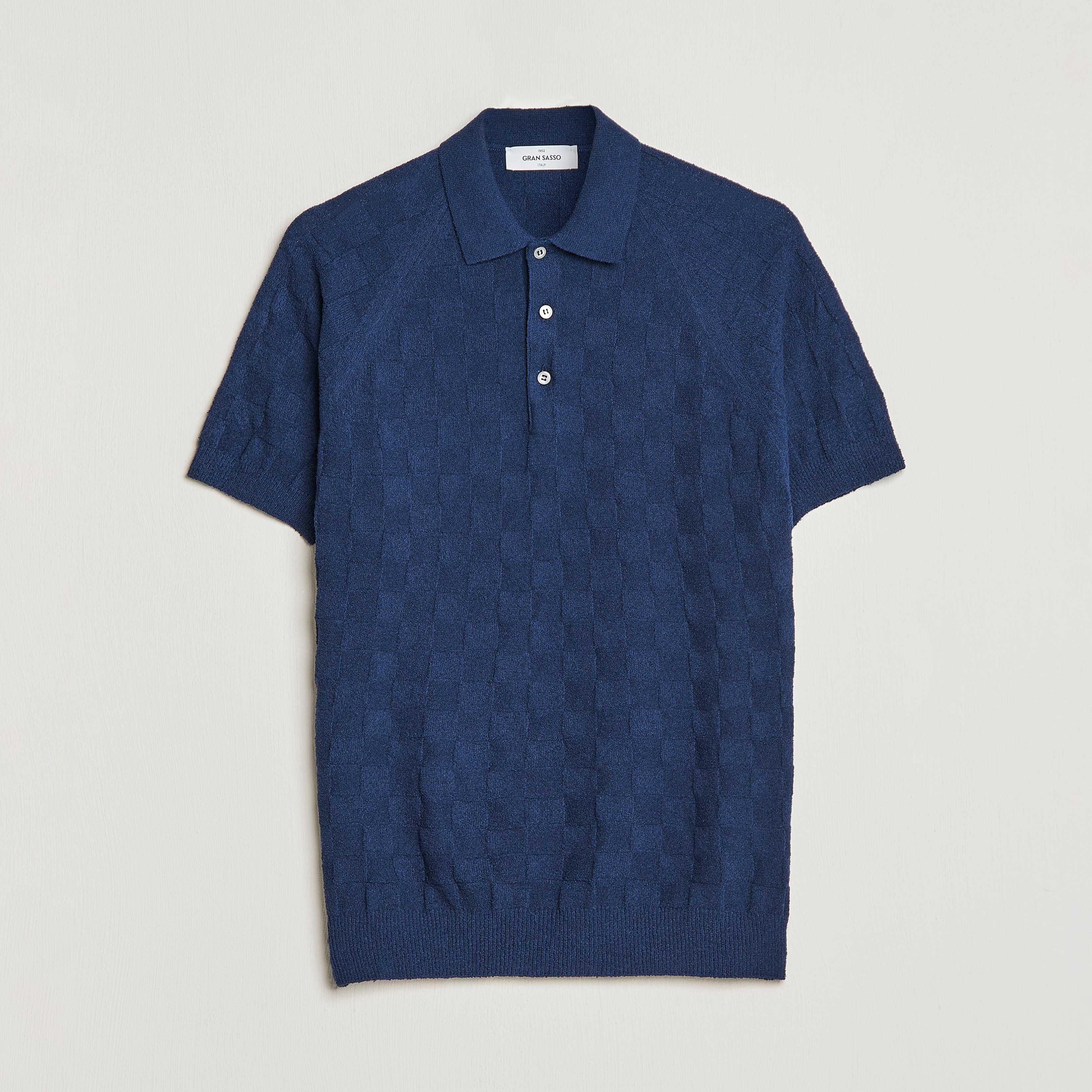 Gran Sasso Structured Terry Polo Navy | Herr - Care of Carl
