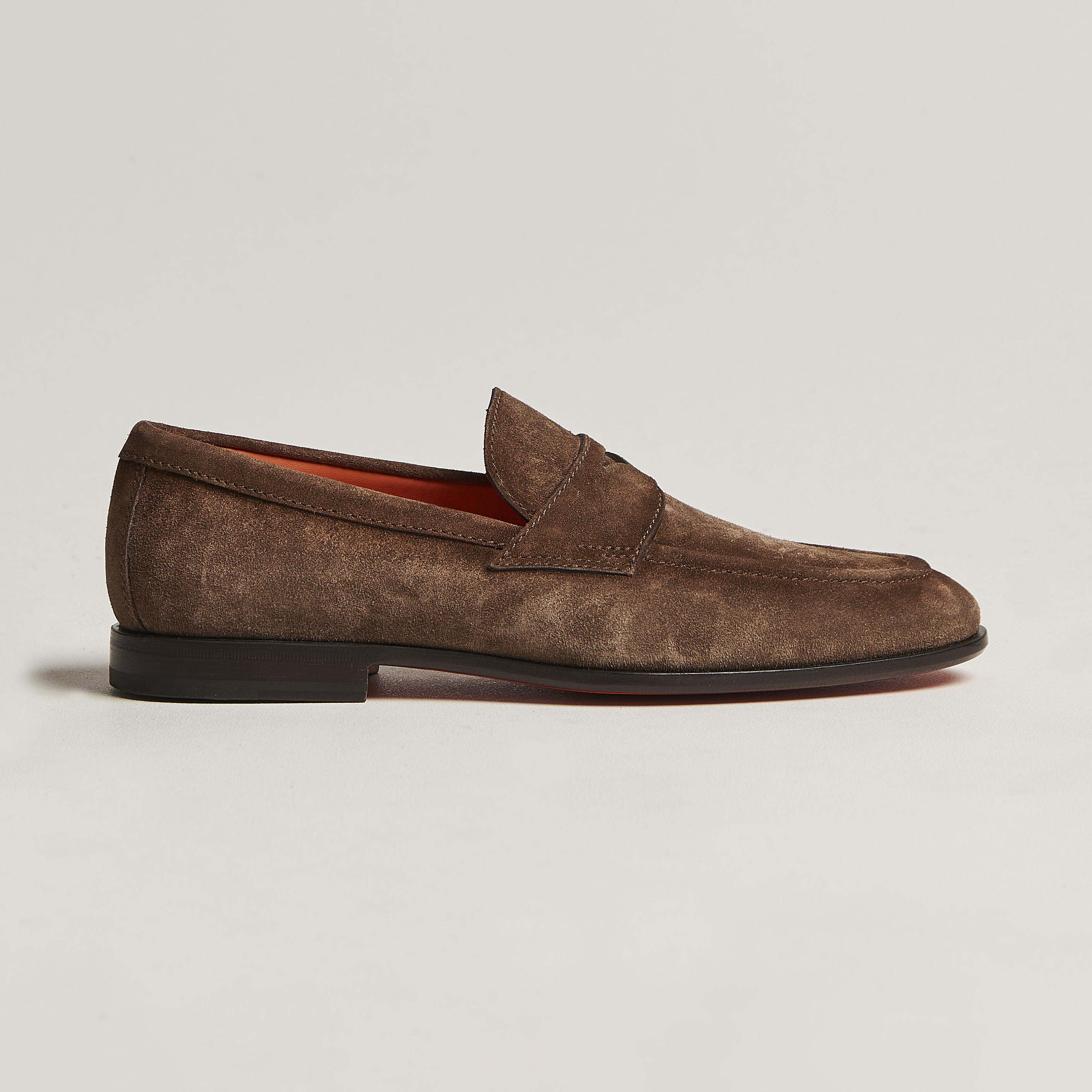 Santoni Penny Loafer Dark Brown Suede | Herr - Care of Carl