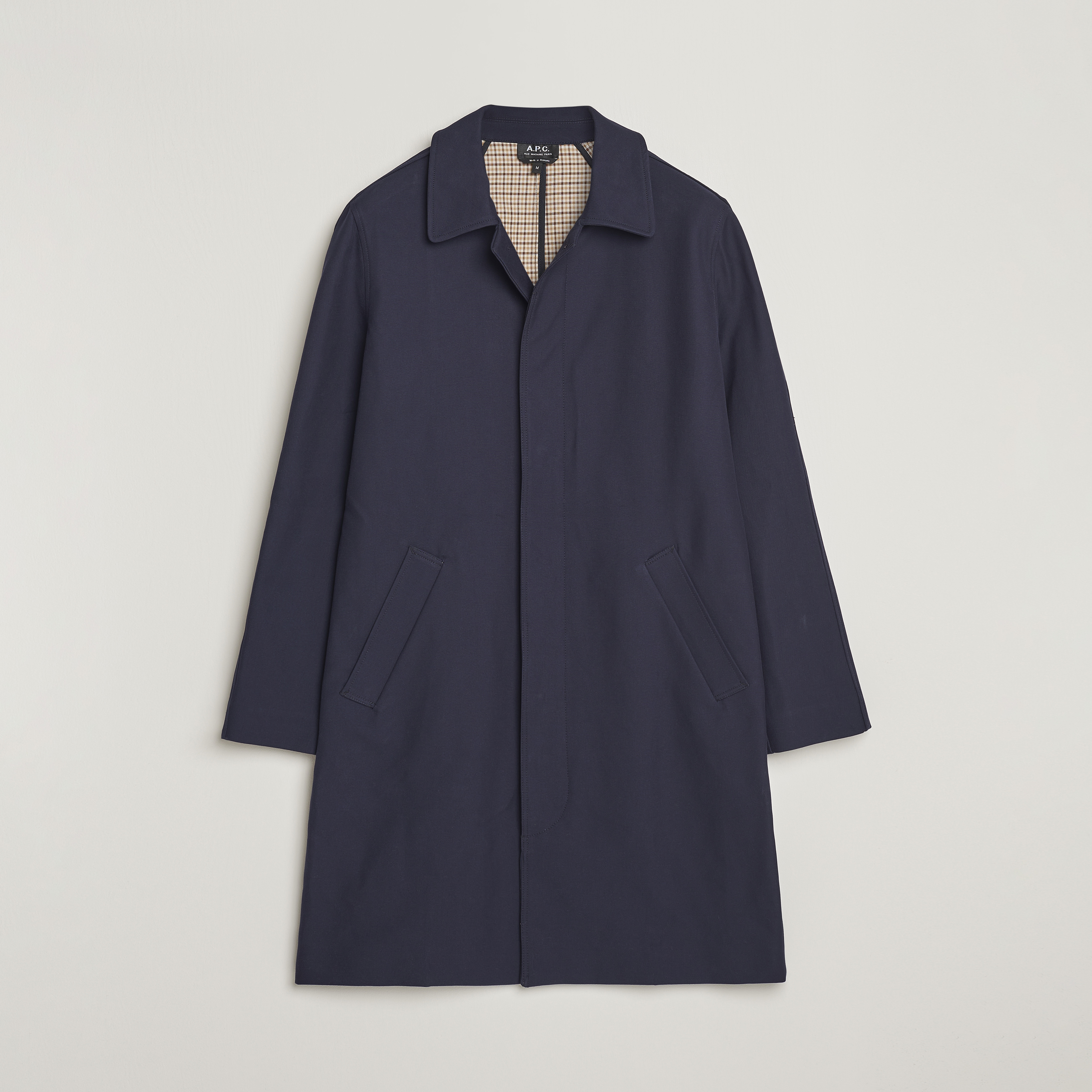 A.P.C. Wool Mac Coat Navy | Herr - Care of Carl