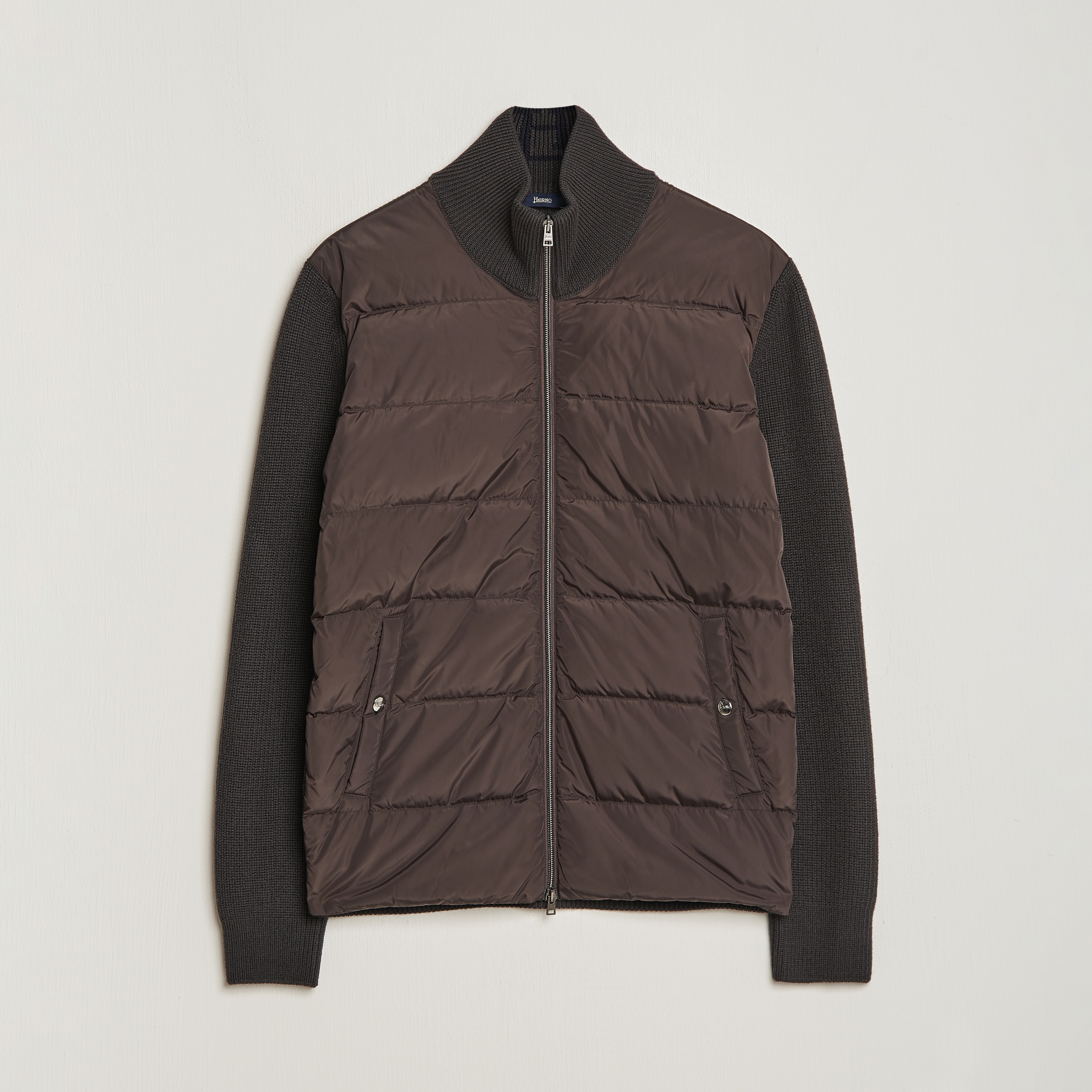 Herno Knitted Hybrid Jacket Marrone | Herr - Care of Carl