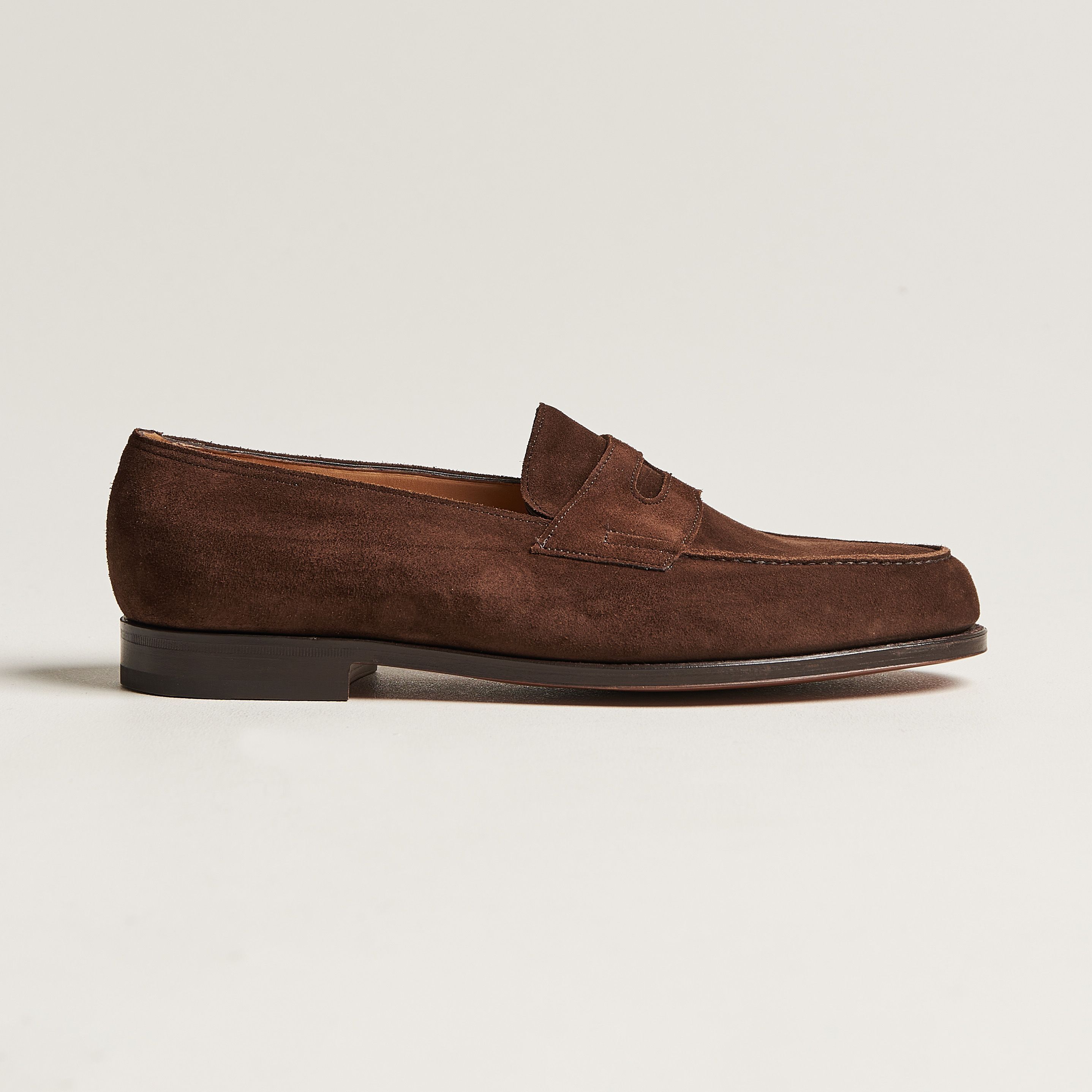 John Lobb Lopez Penny Loafer Dark Brown Suede | Herr - Care of Carl