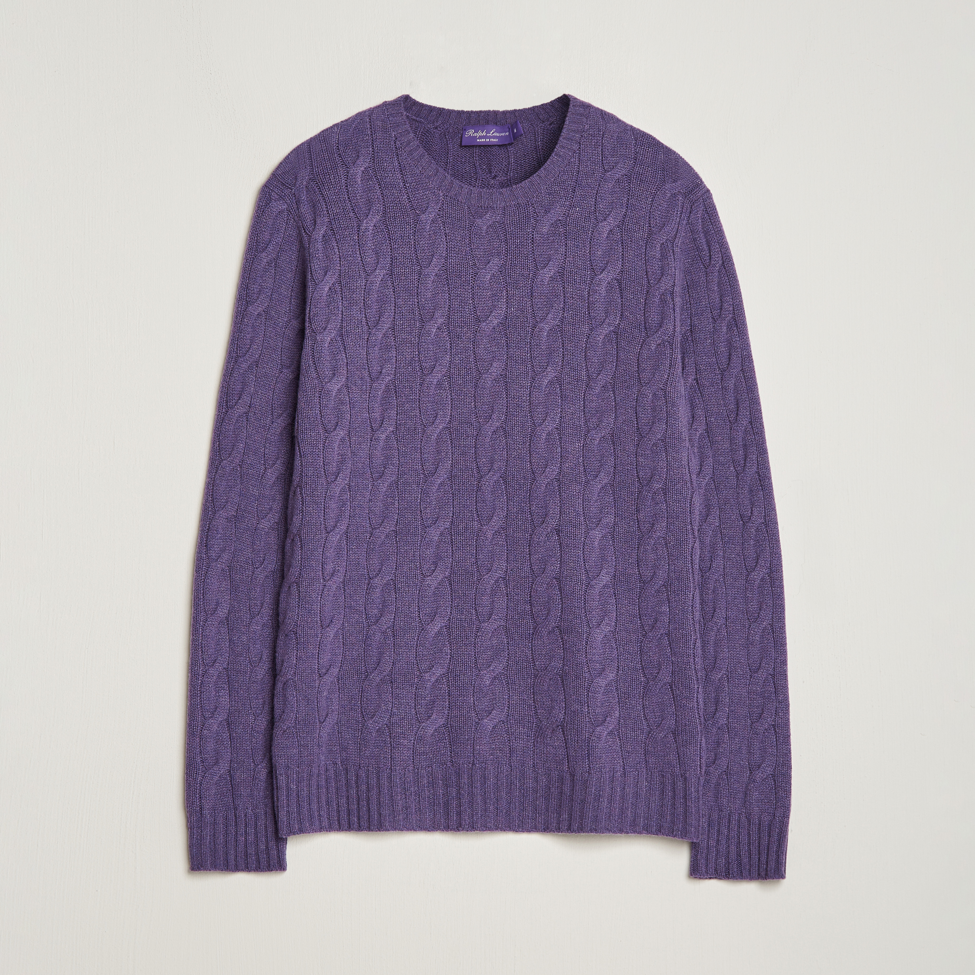 Ralph Lauren Purple Label Cashmere Cable Sweater Purple Melange | Herr - Ca