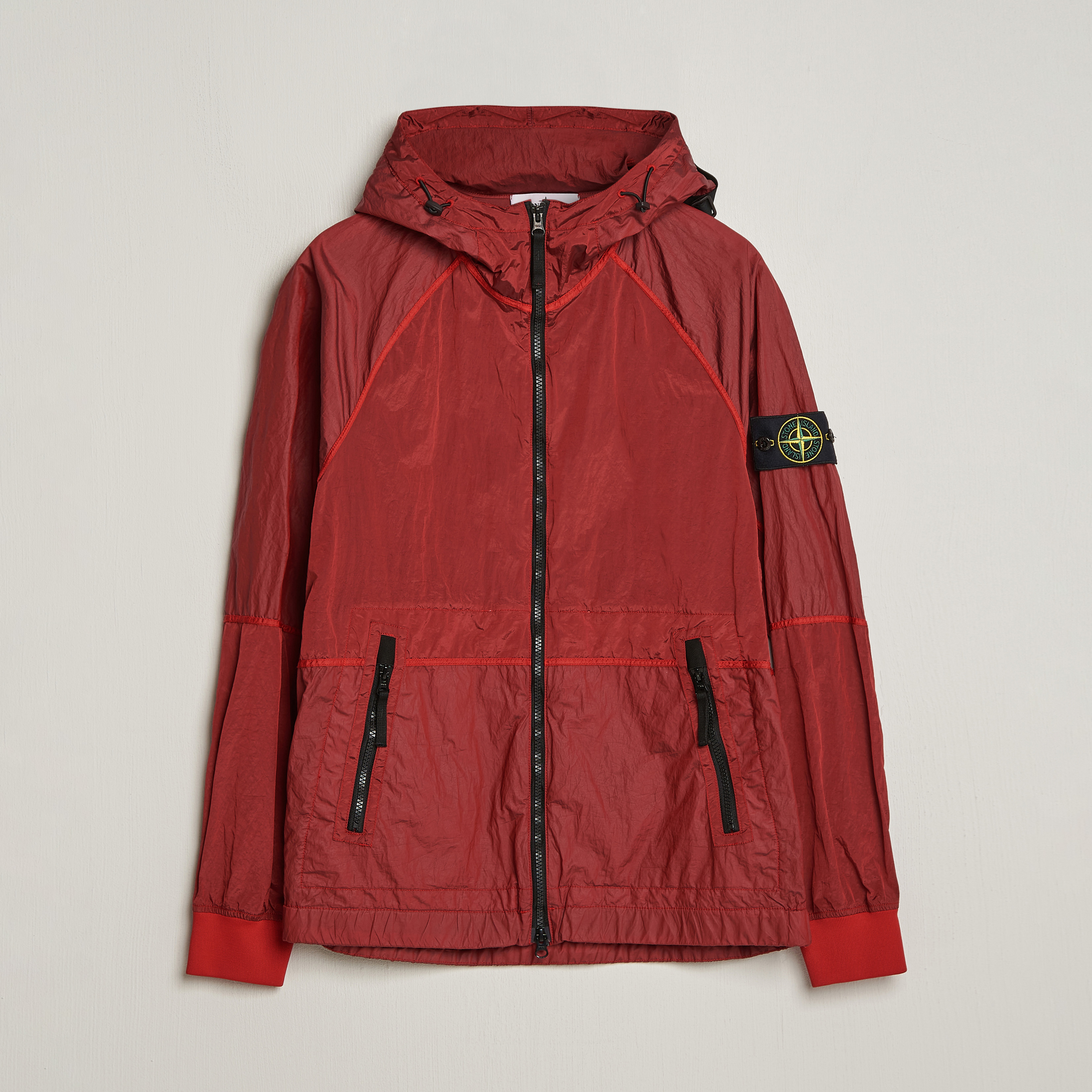 Stone Island Nylon Metal Hooded Jacket Red | Herr - Care of Carl