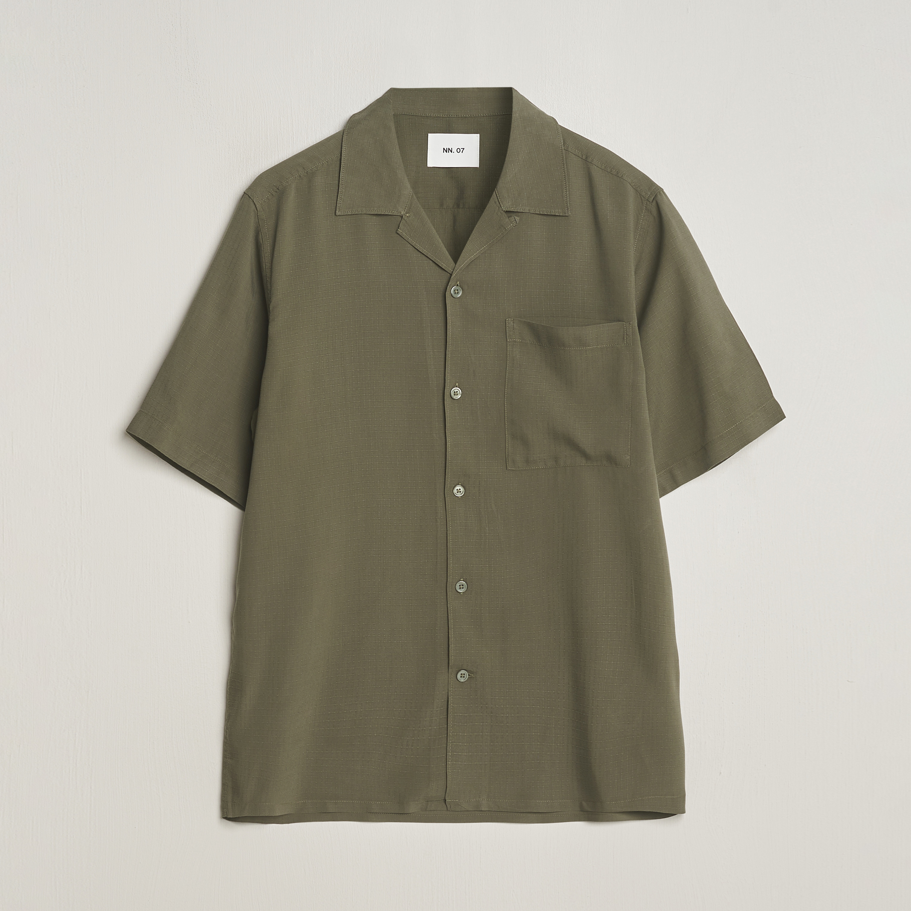 NN07 Julio Ripstop Short Sleeve Shirt Capers Green | Herr - Care of Carl