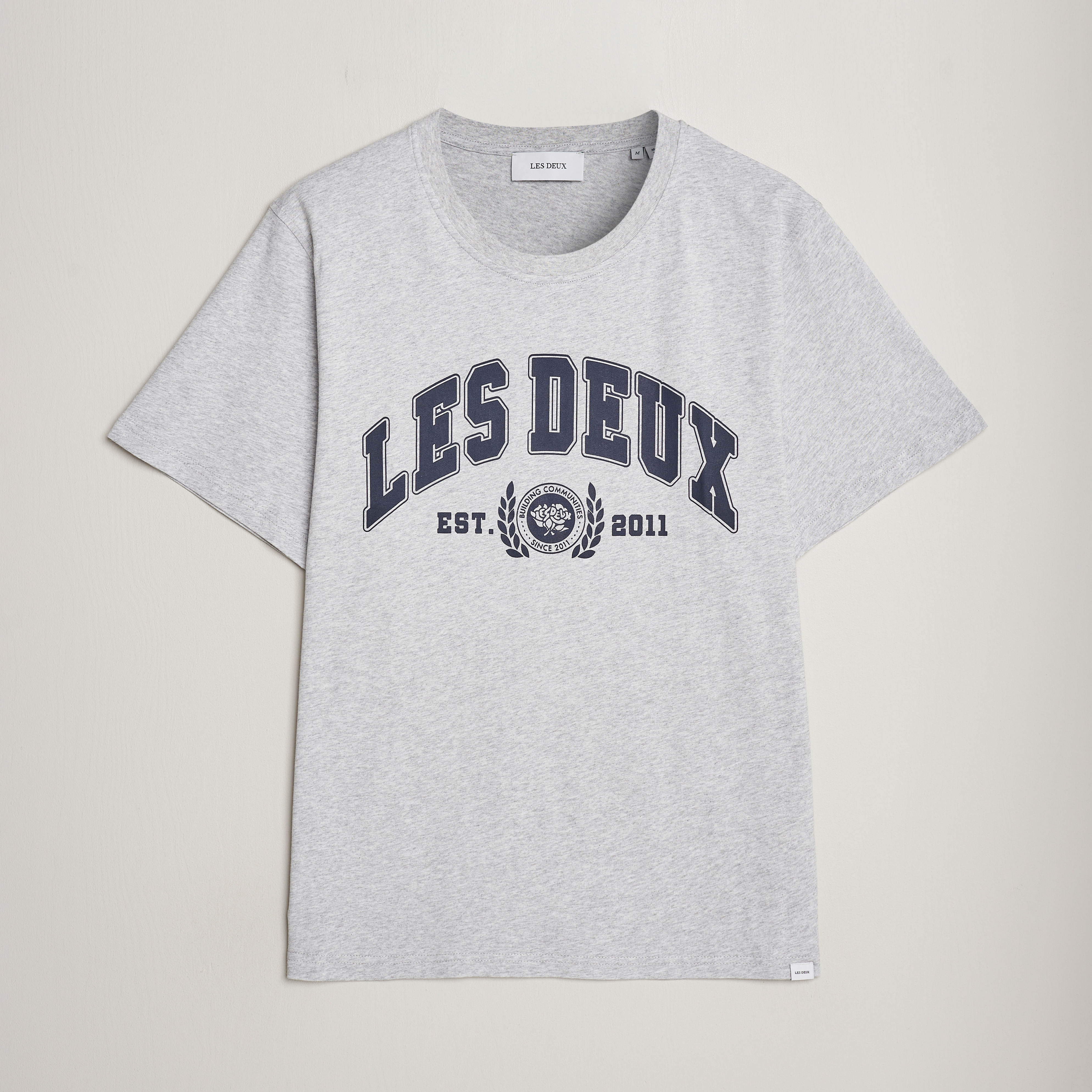 Les Deux University T-Shirt Snow Melange | Herr - Care of Carl