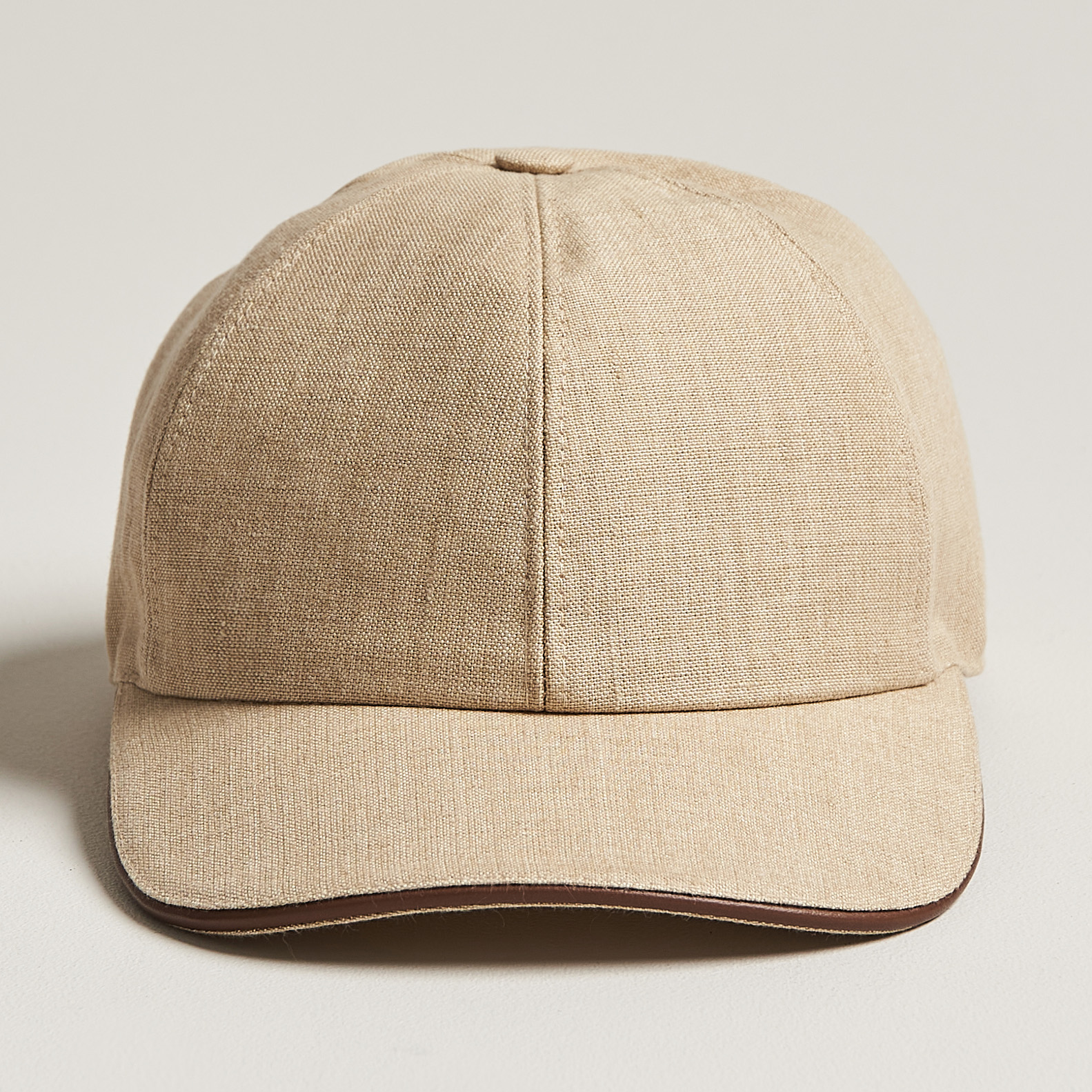 Eton Solid Linen Cap Beige | Herr - Care of Carl