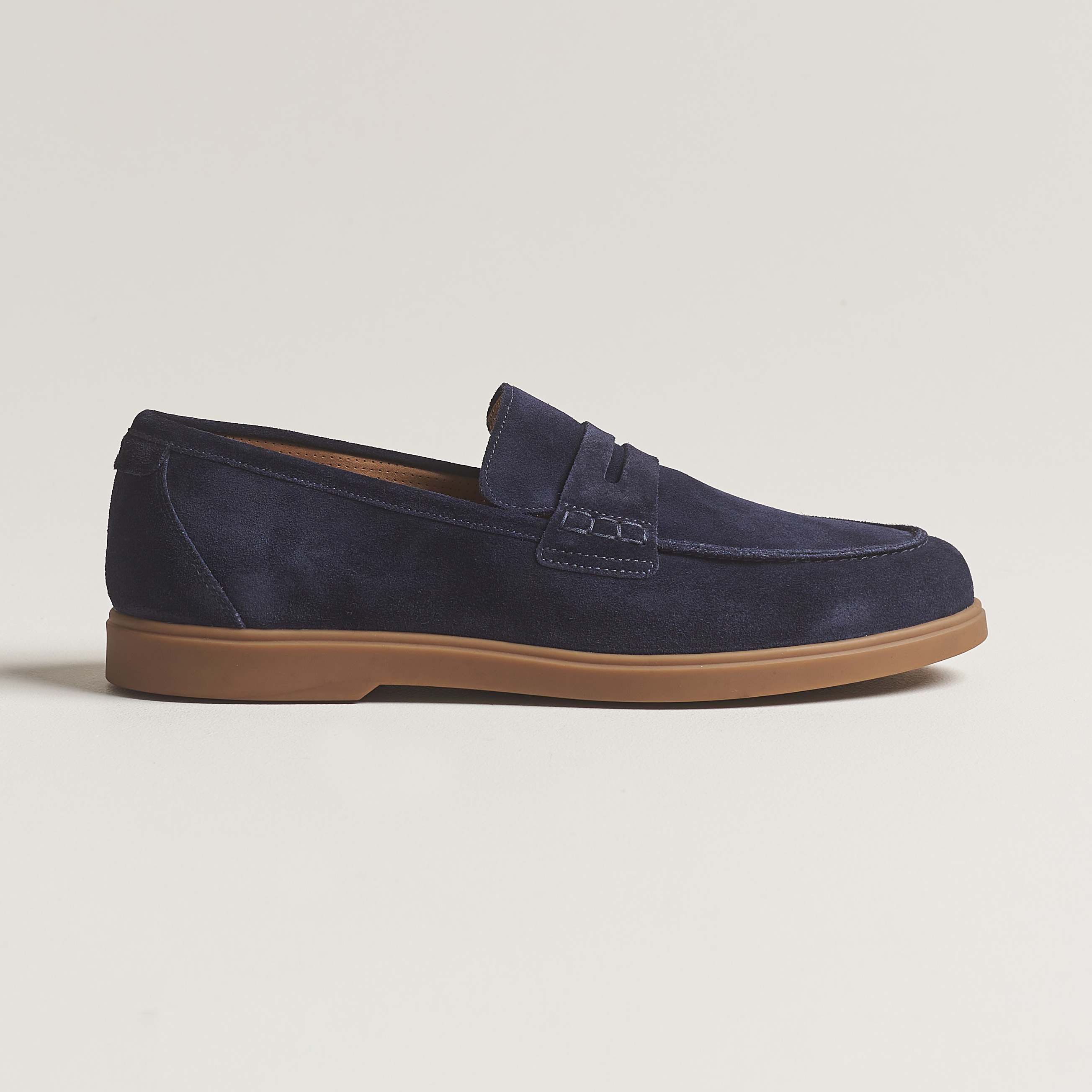 Loake 1880 Lucca Suede Penny Loafer Navy | Herr - Care of Carl