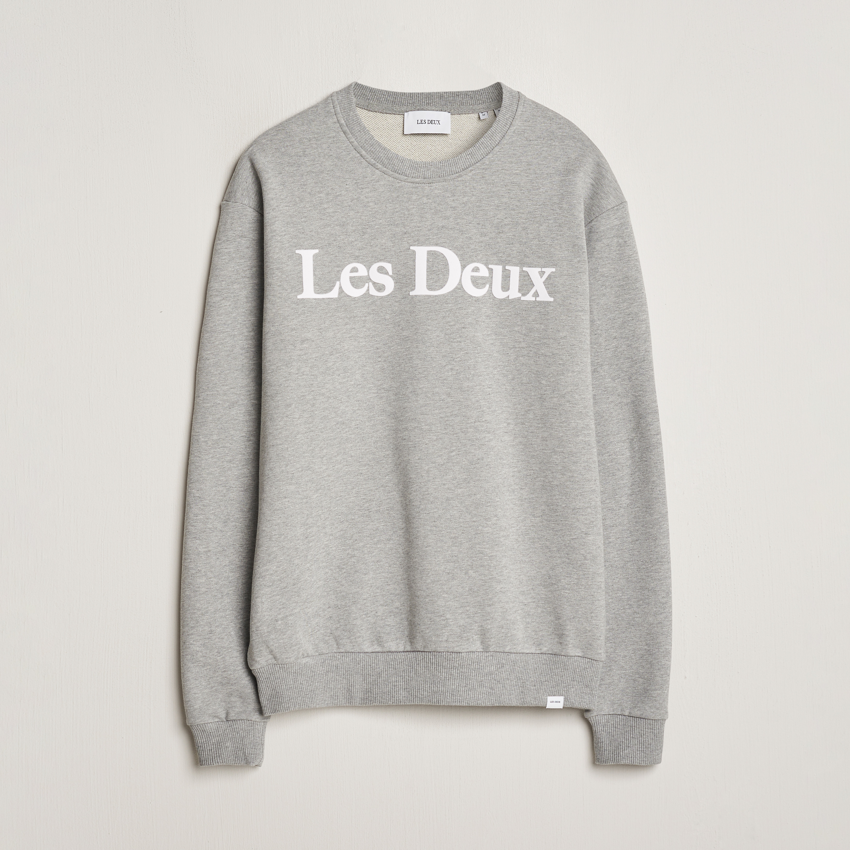 Les Deux Charles Logo Sweatshirt Light Grey Melange | Herr - Care of Carl