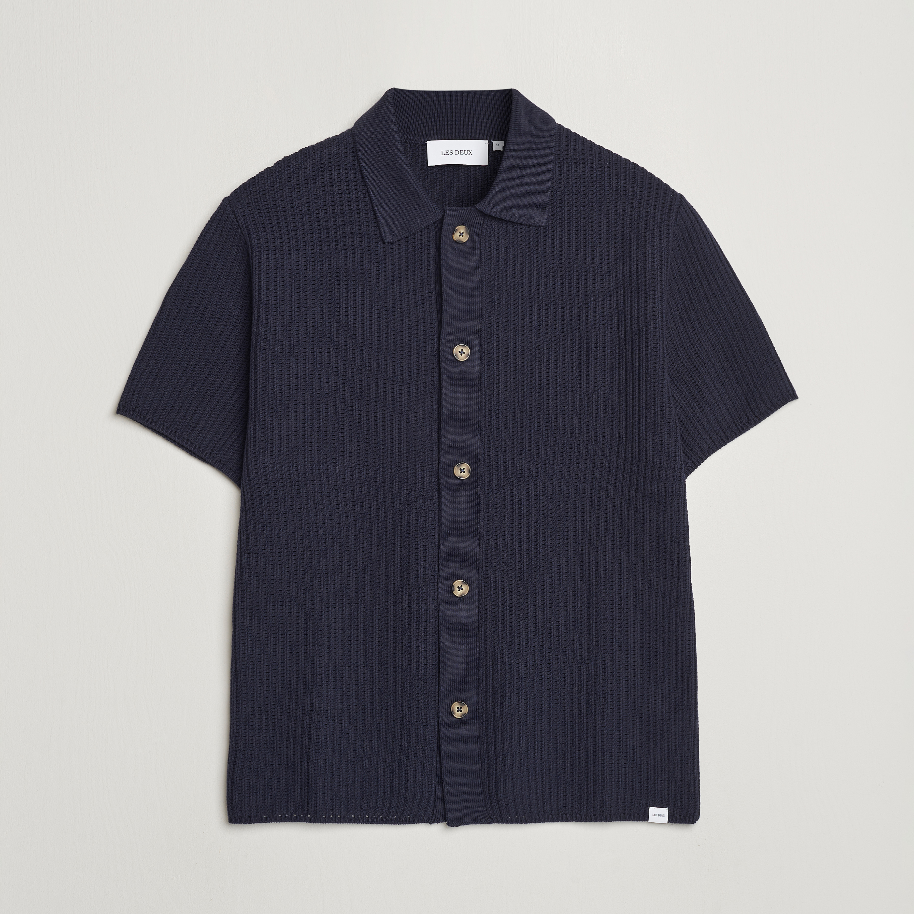 Les Deux Gustavo Knitted Shirt Dark Navy | Herr - Care of Carl