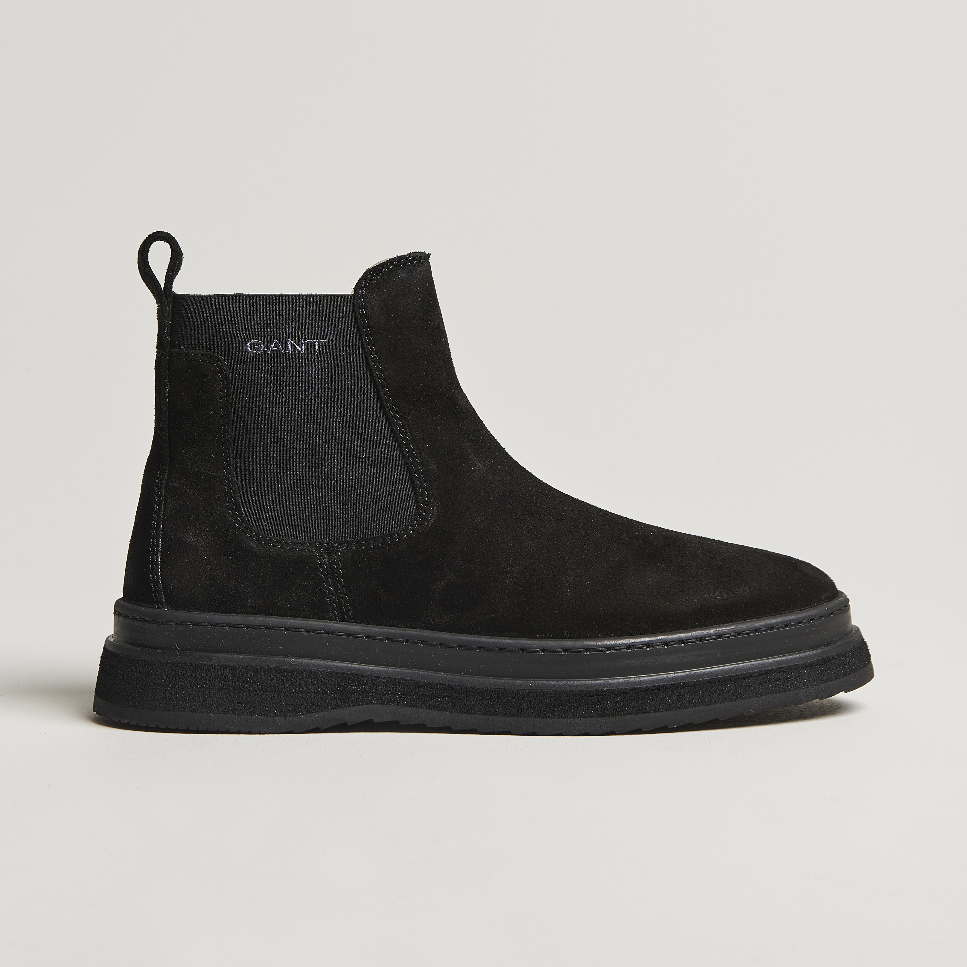 GANT Blistown Shearling Suede Chelsea Boot Black | Herr - Care of Carl