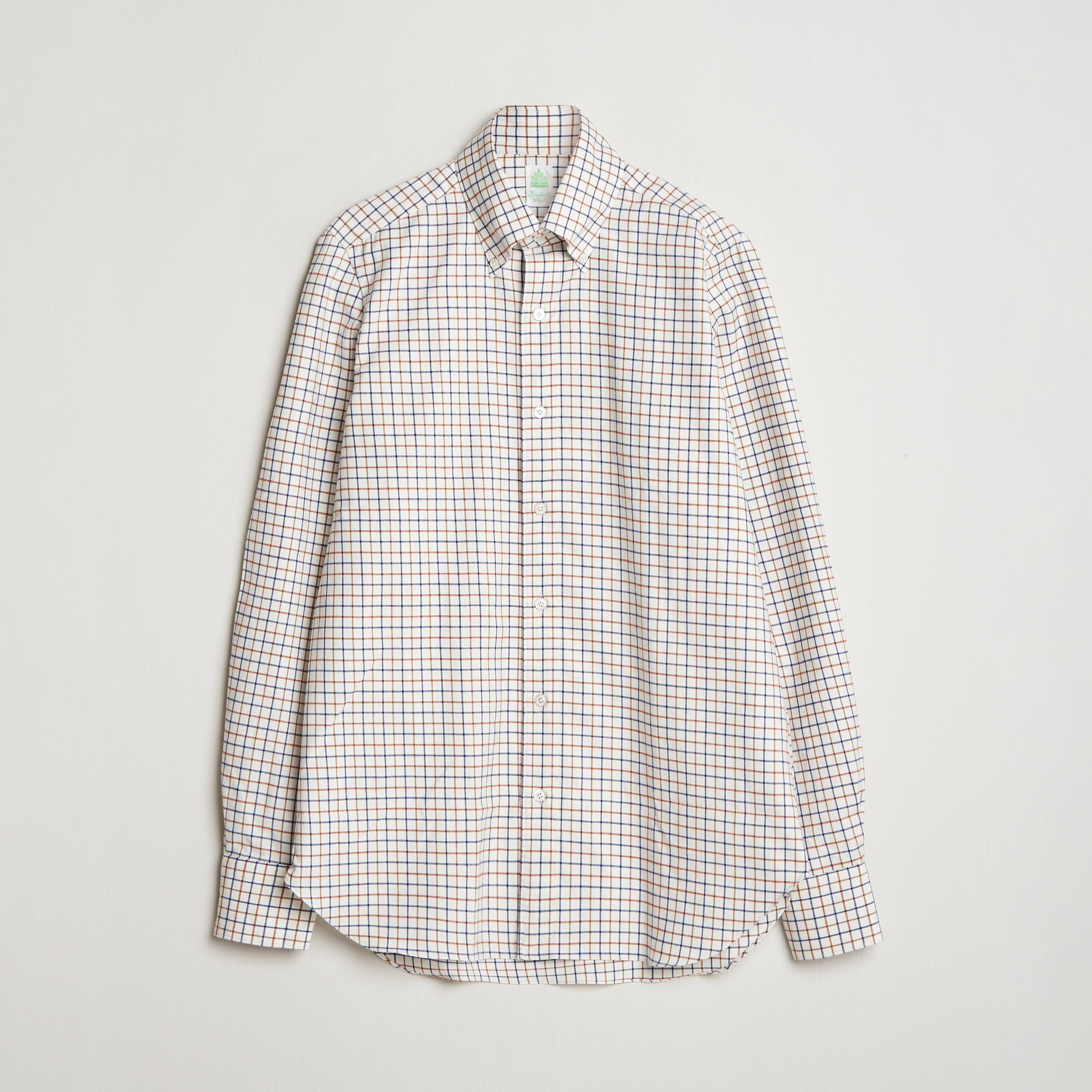 Finamore Napoli Gaeta Flannel Shirt Beige Check | Herr - Care of Carl