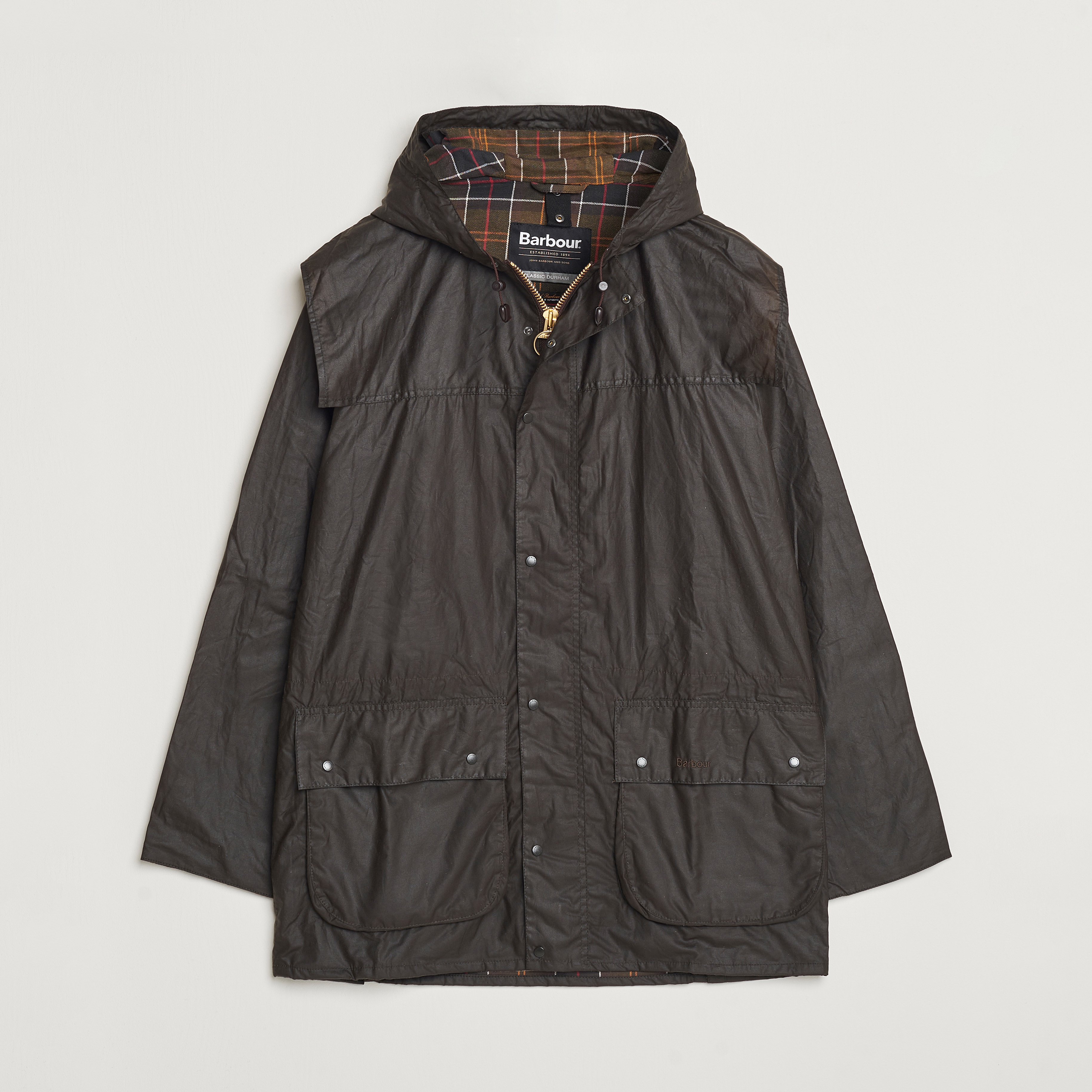 Barbour Lifestyle Classic Durham Wax Jacket Olive | Herr - Care of Carl