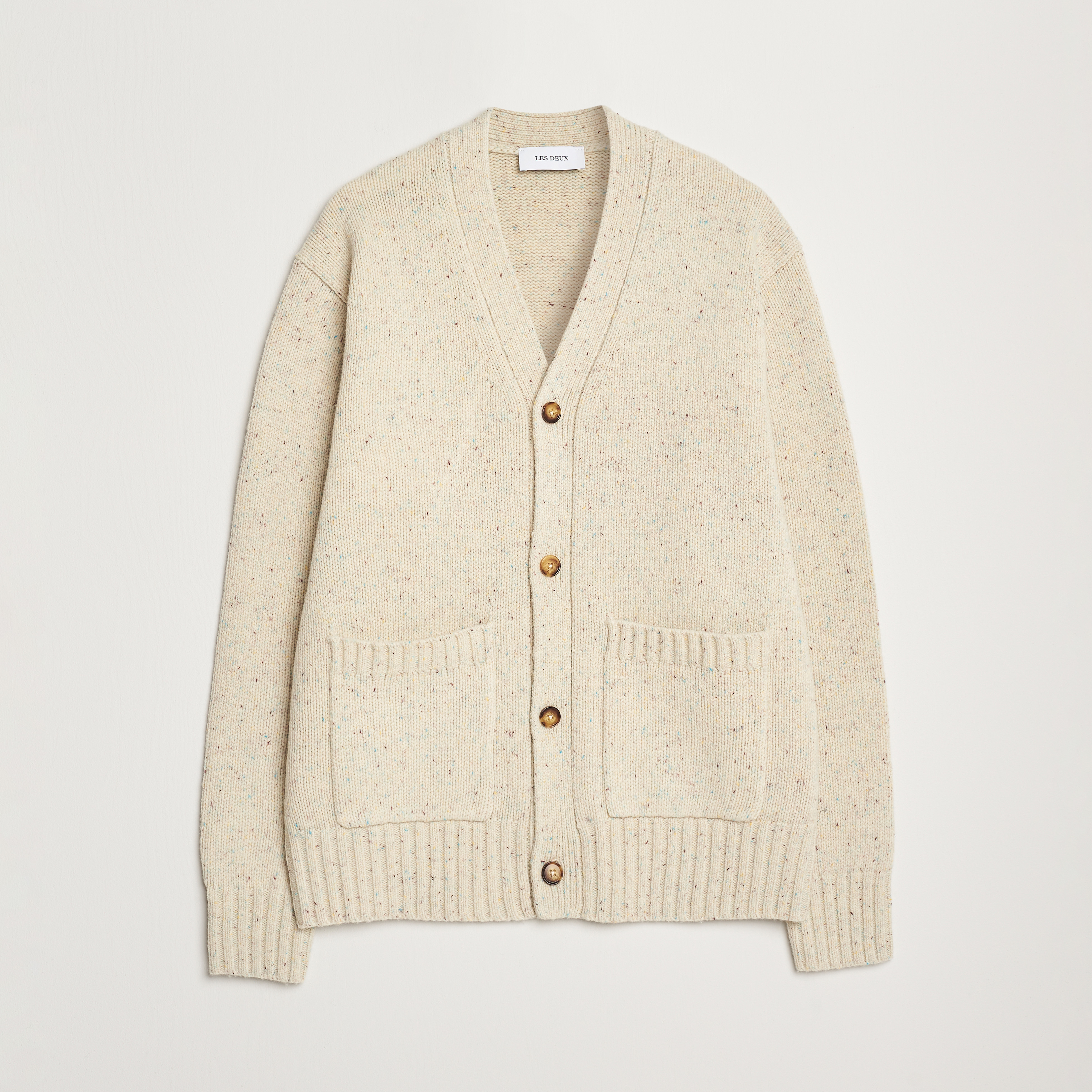 Les Deux Gary Fleck Wool Cardigan Light Sand | Herr - Care of Carl