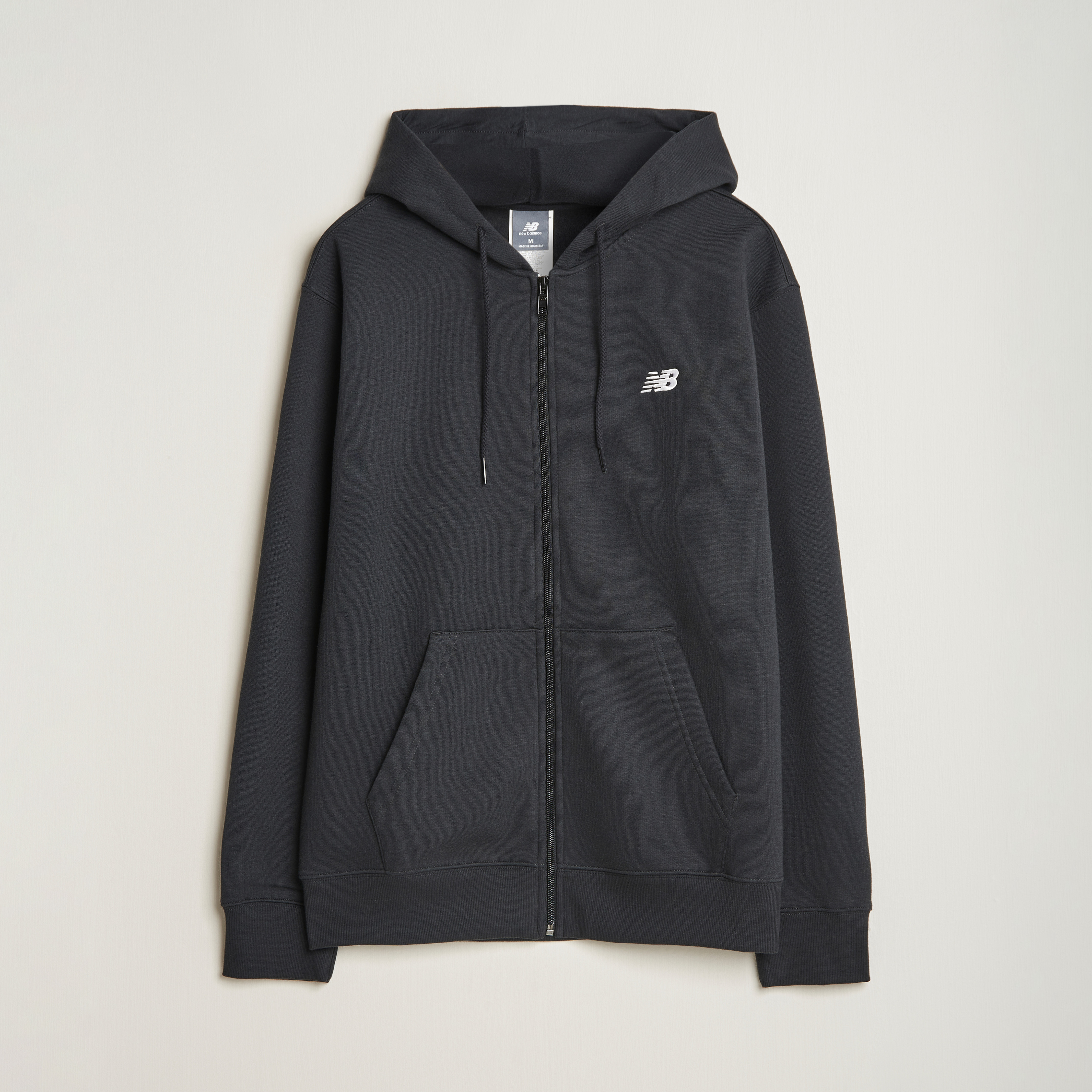 New Balance Essentials Full Zip Fleece Hoodie Black | Herr - Care of Carl