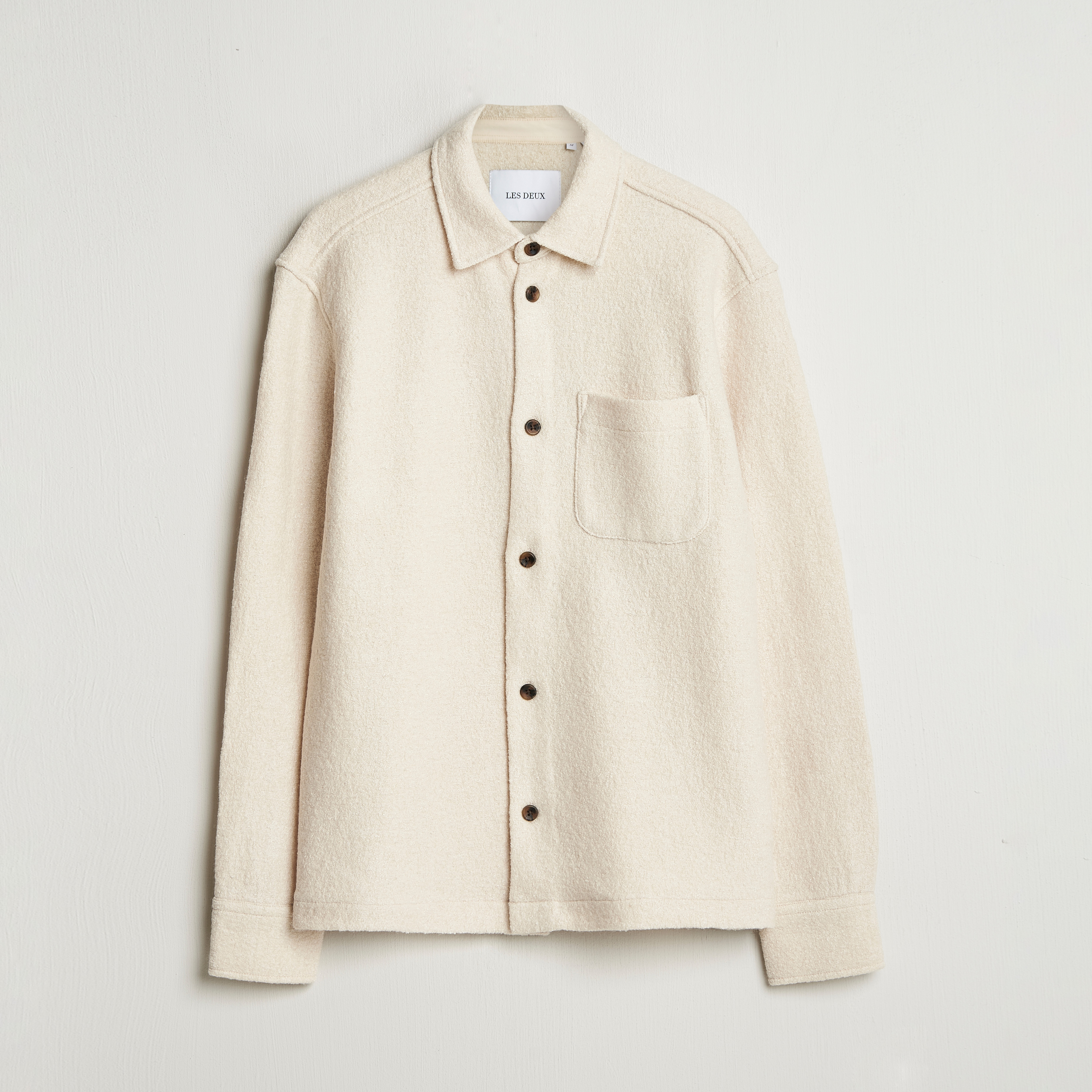 Les Deux Kaleb Boucle Overshirt Ivory | Herr - Care of Carl