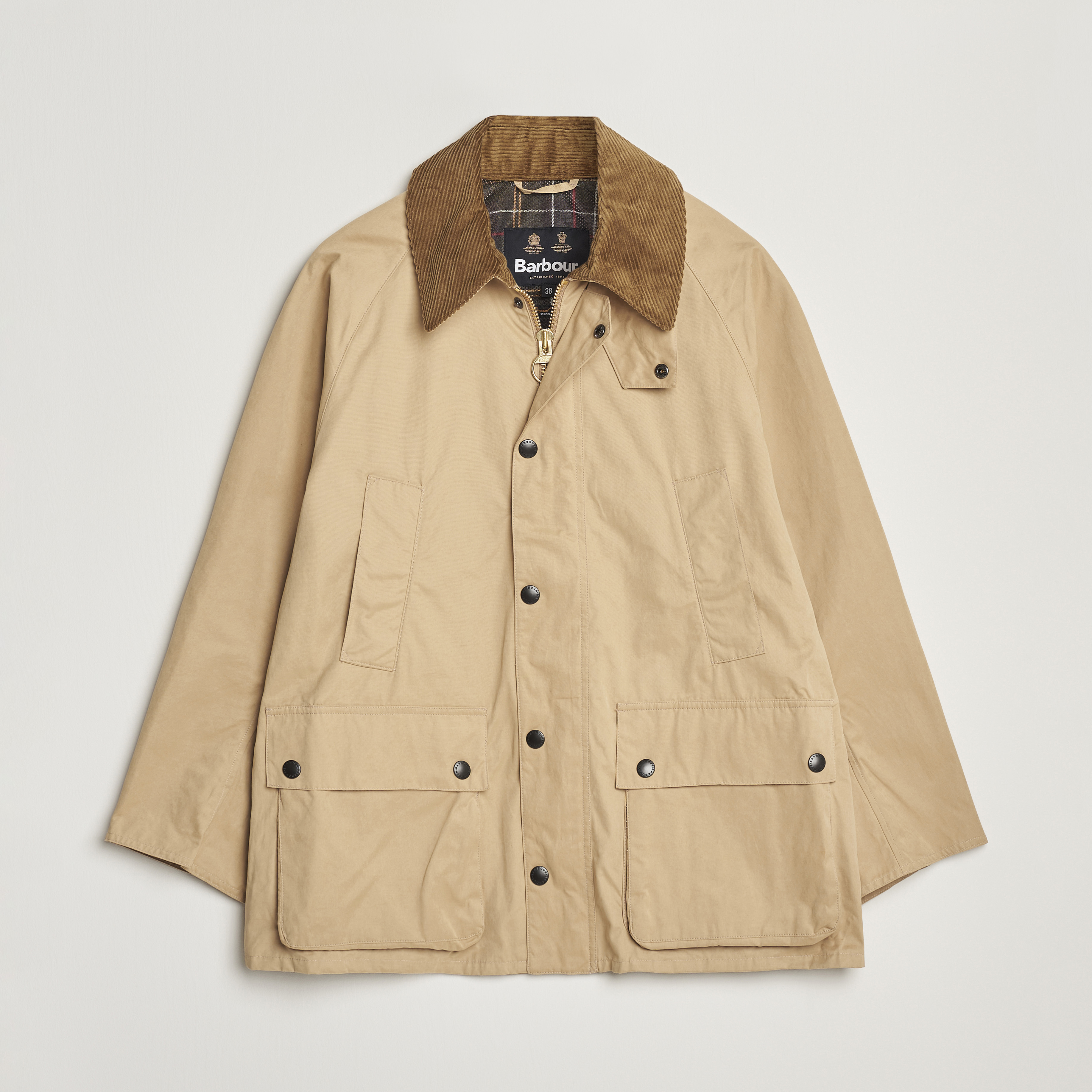 Barbour Heritage Oversized Peached Bedale Jacket Stone | Herr - Care of Car