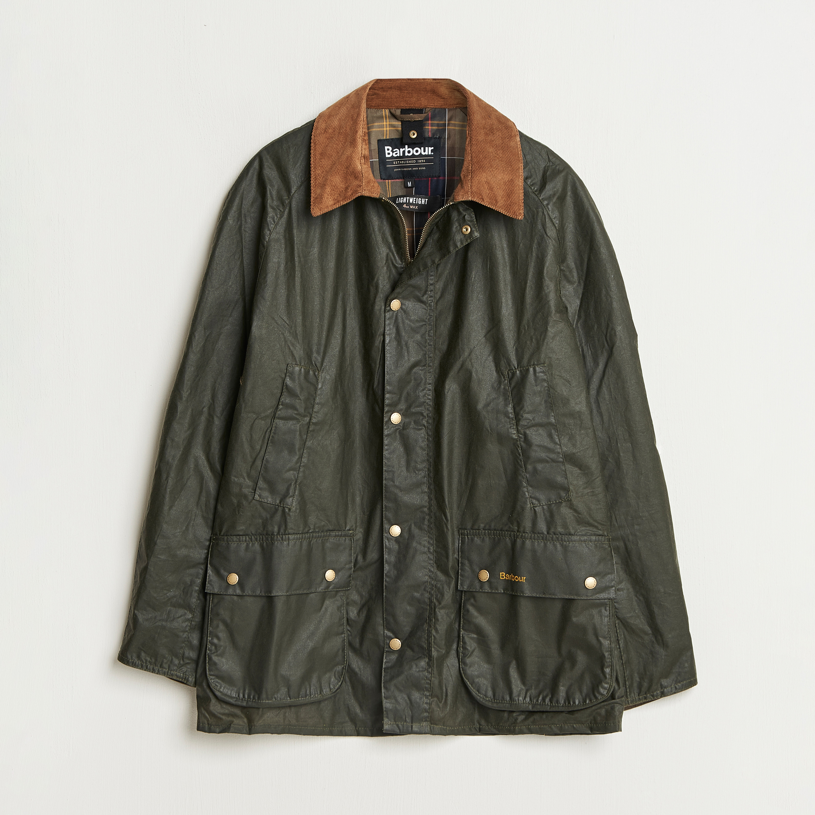 Barbour Lifestyle Lightweight Ashby Wax Jacket Olive | Herr - Care of Carl
