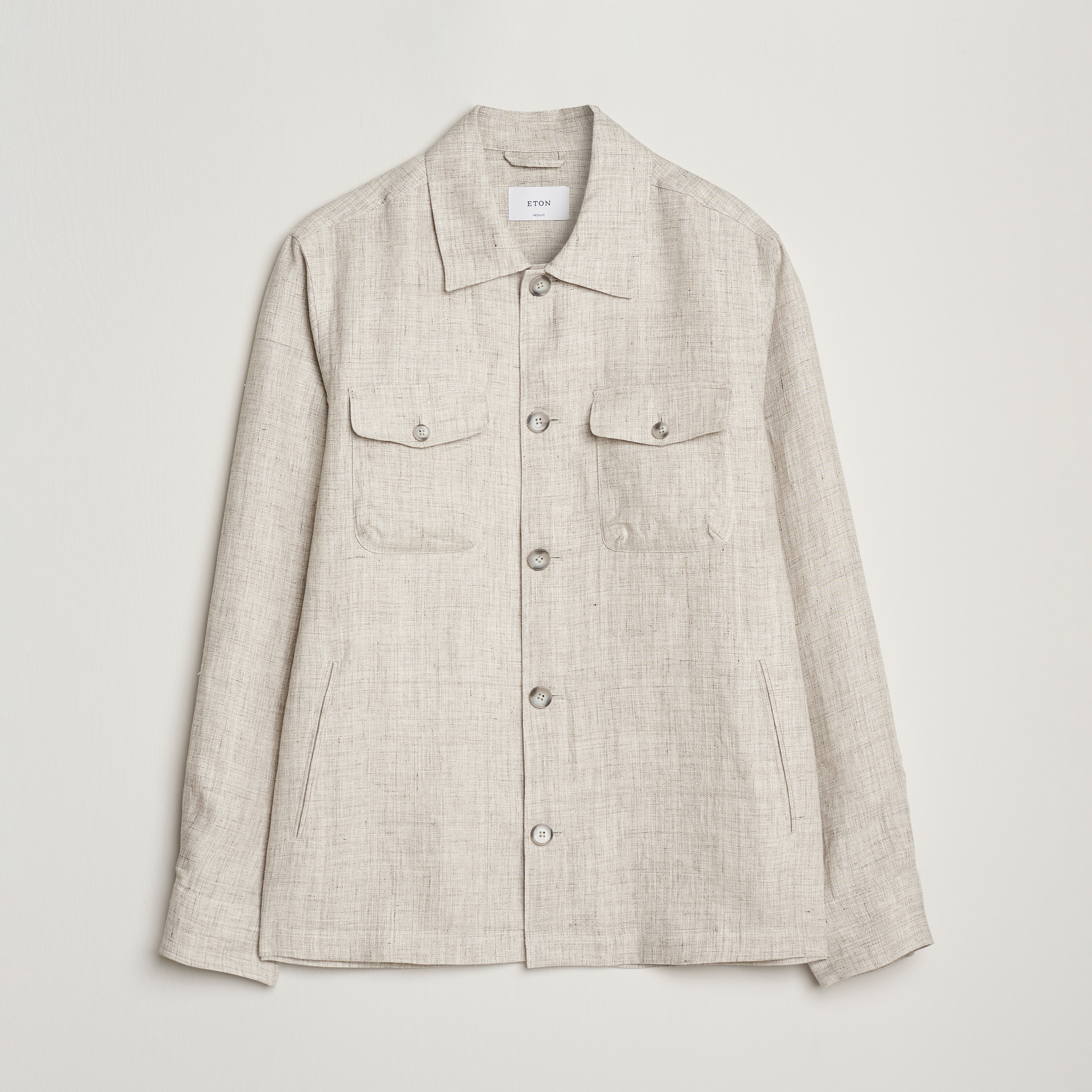 Eton Linen Four Pocket Overshirt Beige | Herr - Care of Carl