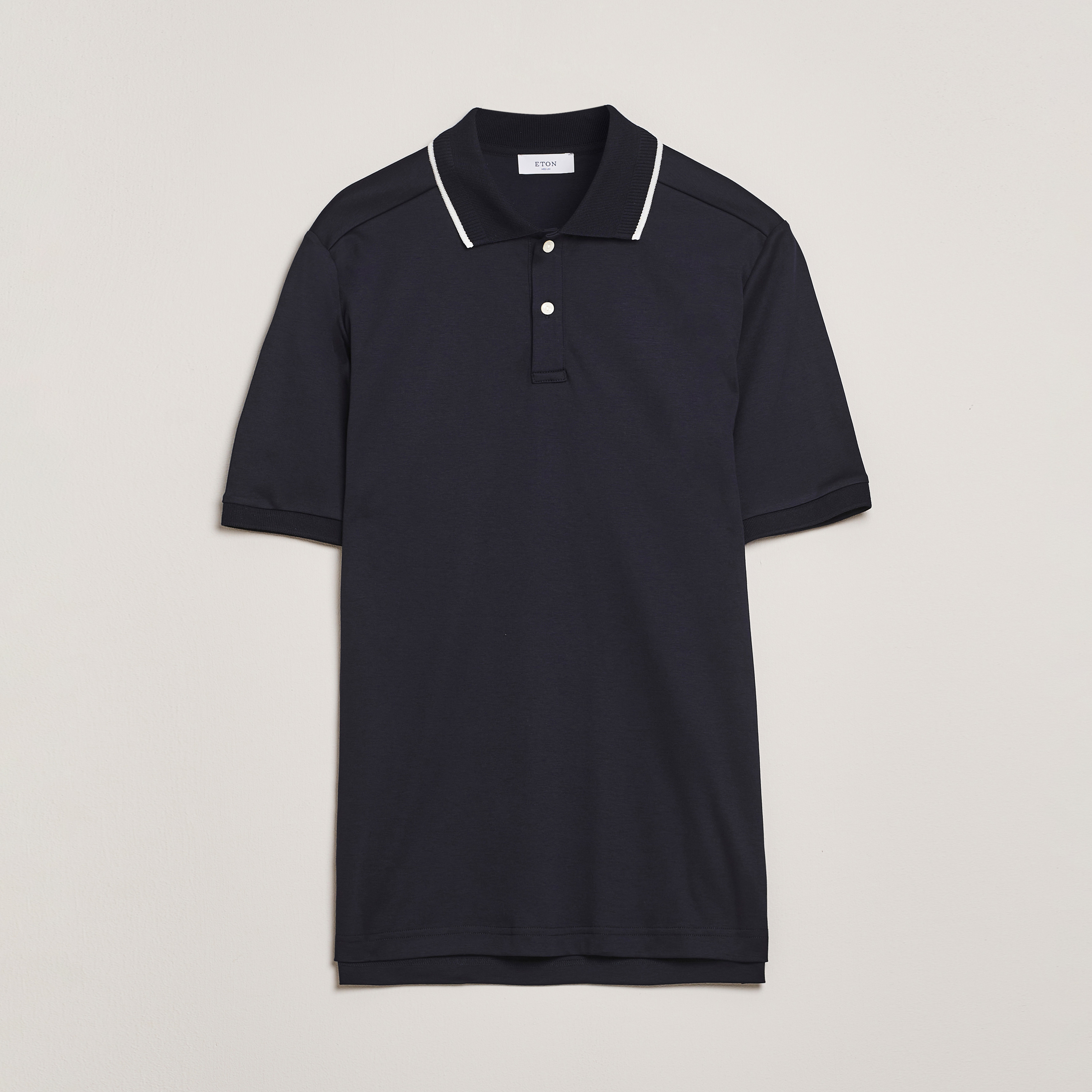 Eton Supima Cotton Interlock Polo Navy Blue | Herr - Care of Carl