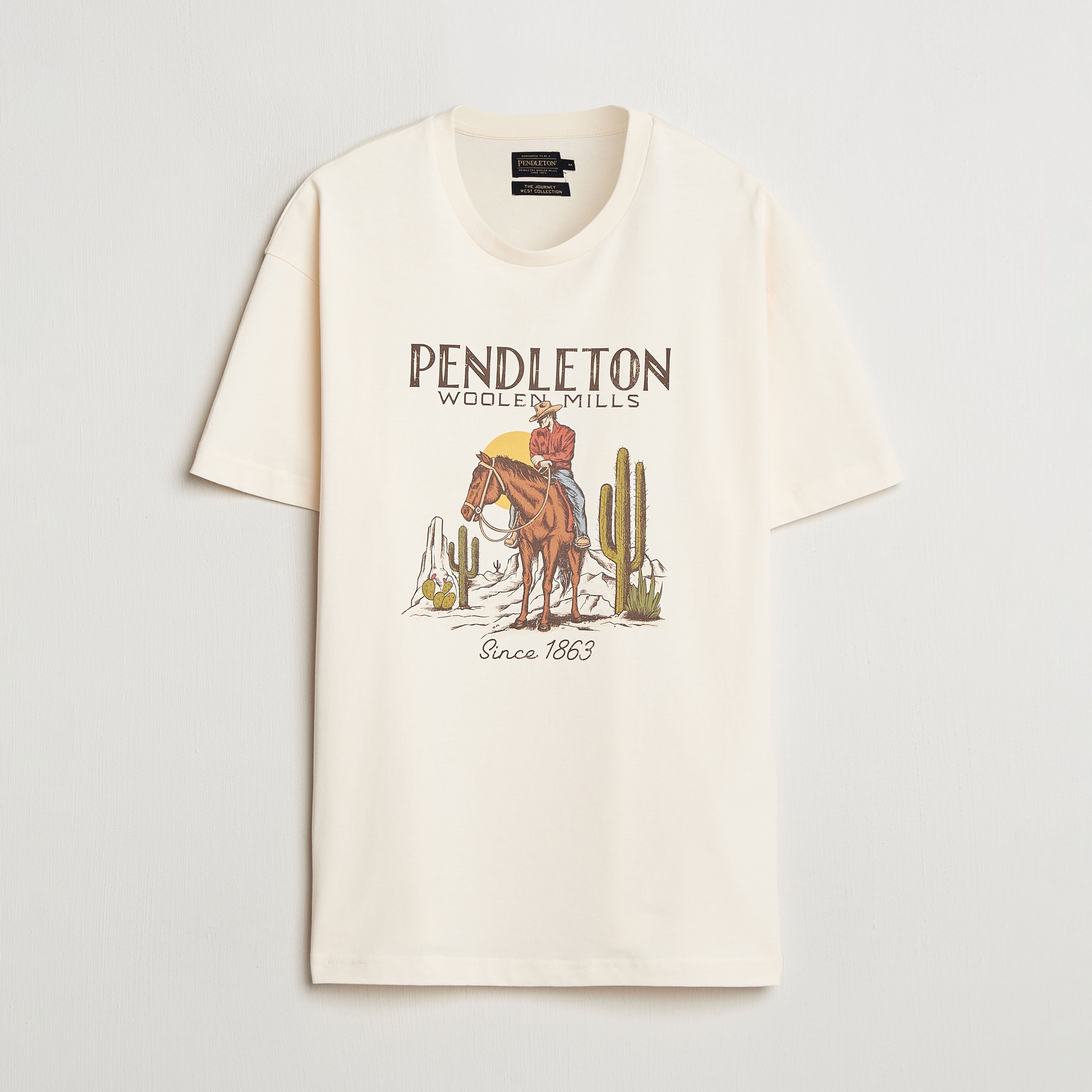 Pendleton Cowboy T-Shirt White | Herr - Care of Carl