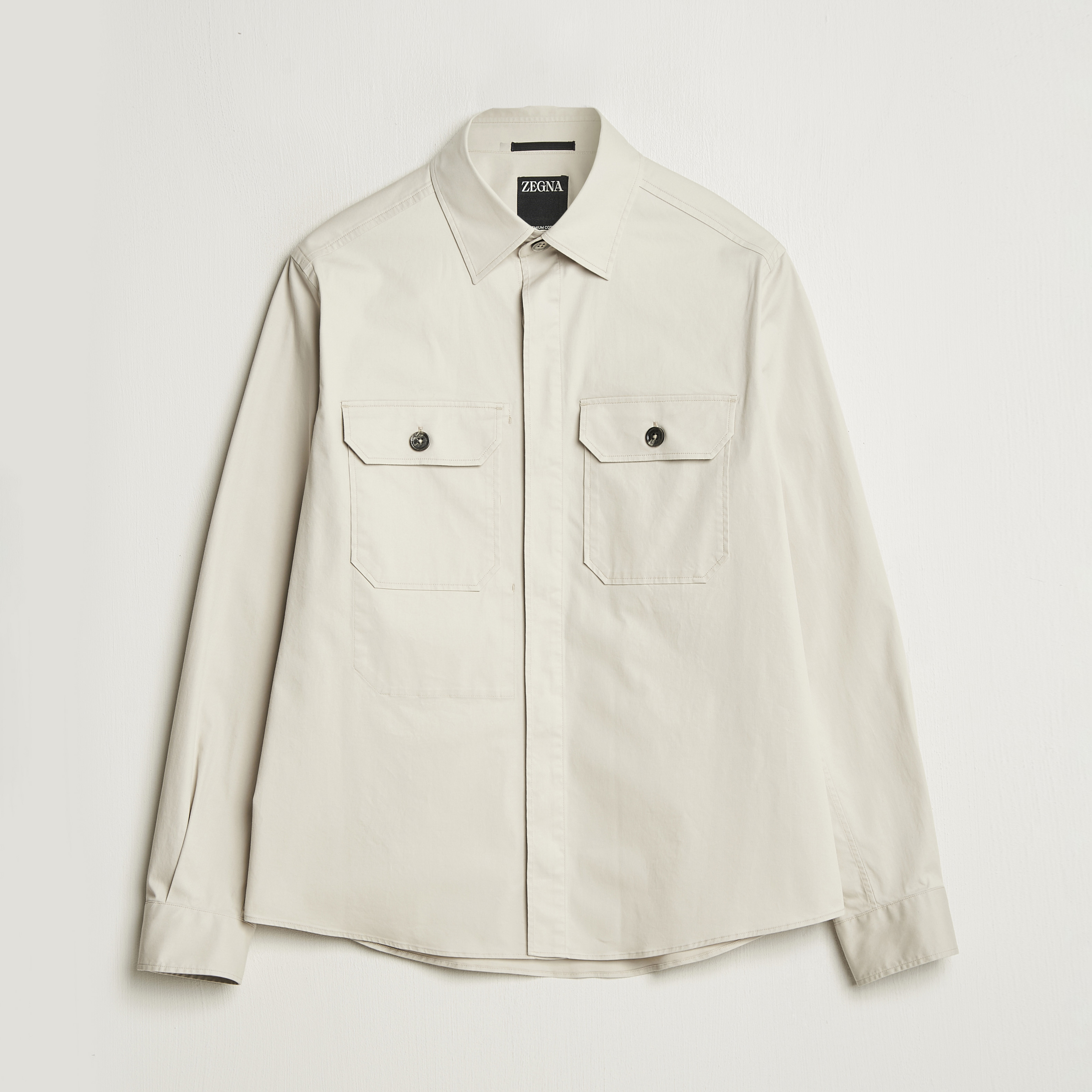 Zegna Premium Cotton Overshirt Beige | Herr - Care of Carl