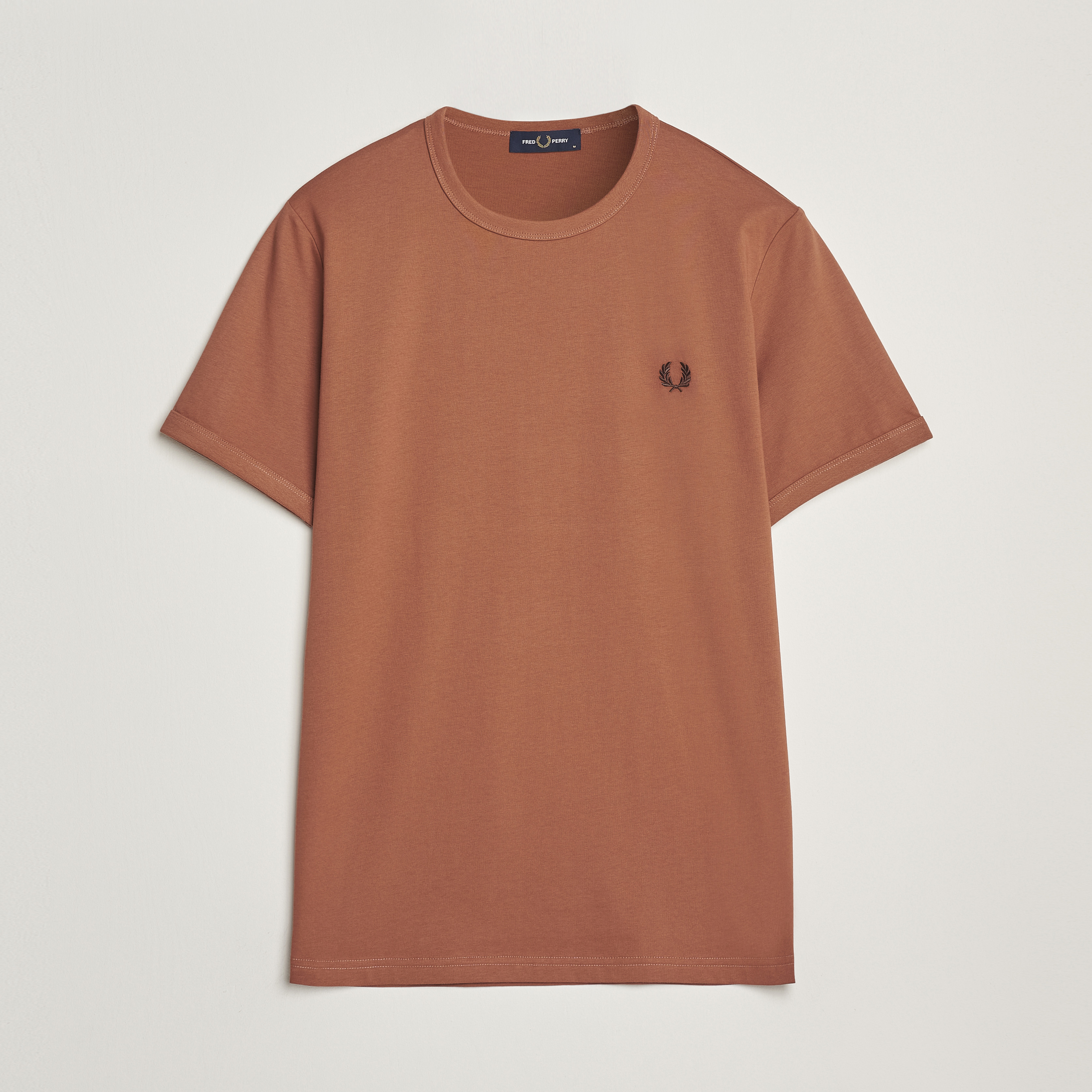 Fred Perry Ringer T-Shirt Cinnamon Brown | Herr - Care of Carl