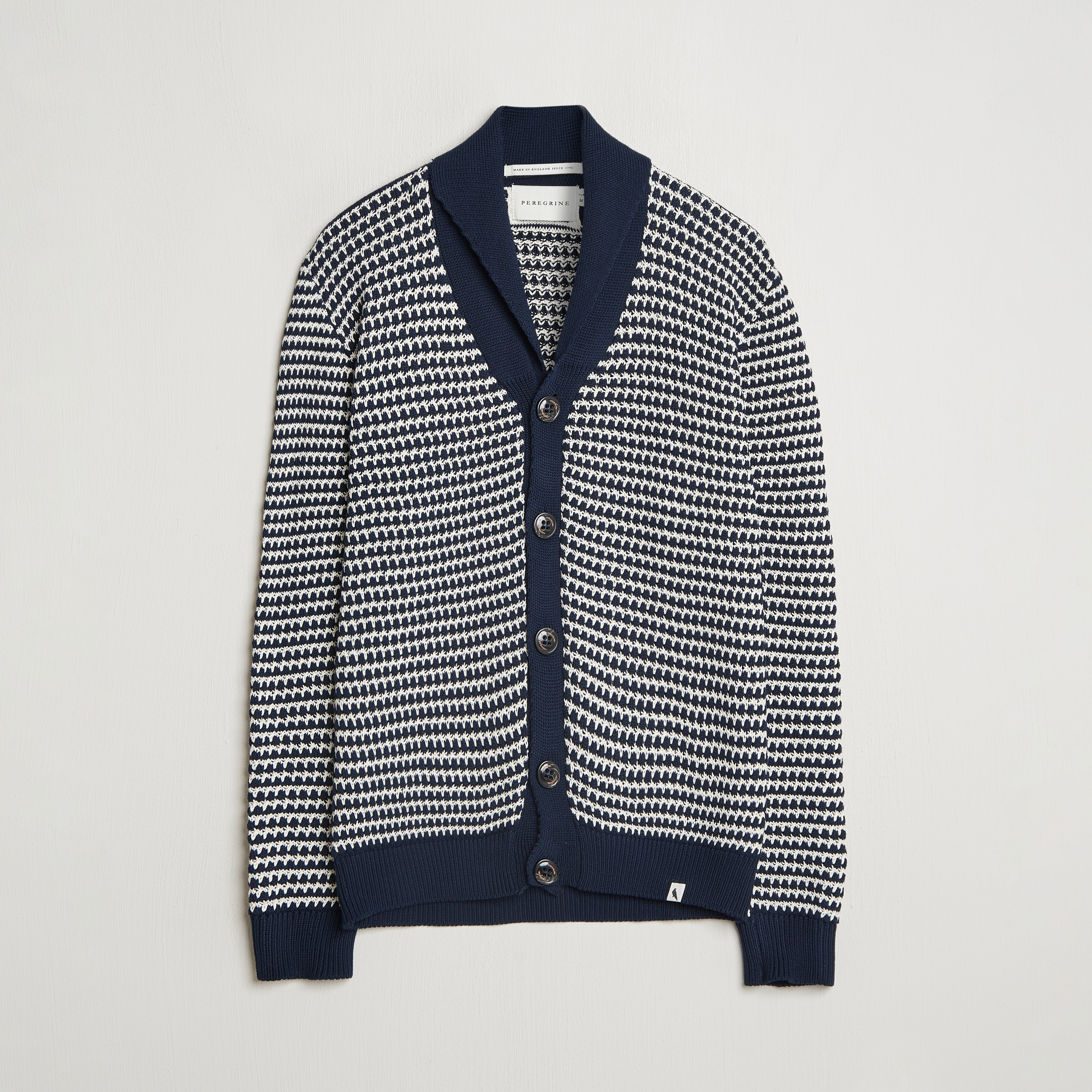 Peregrine Island Crochet Knitted Cardigan Navy | Herr - Care of Carl