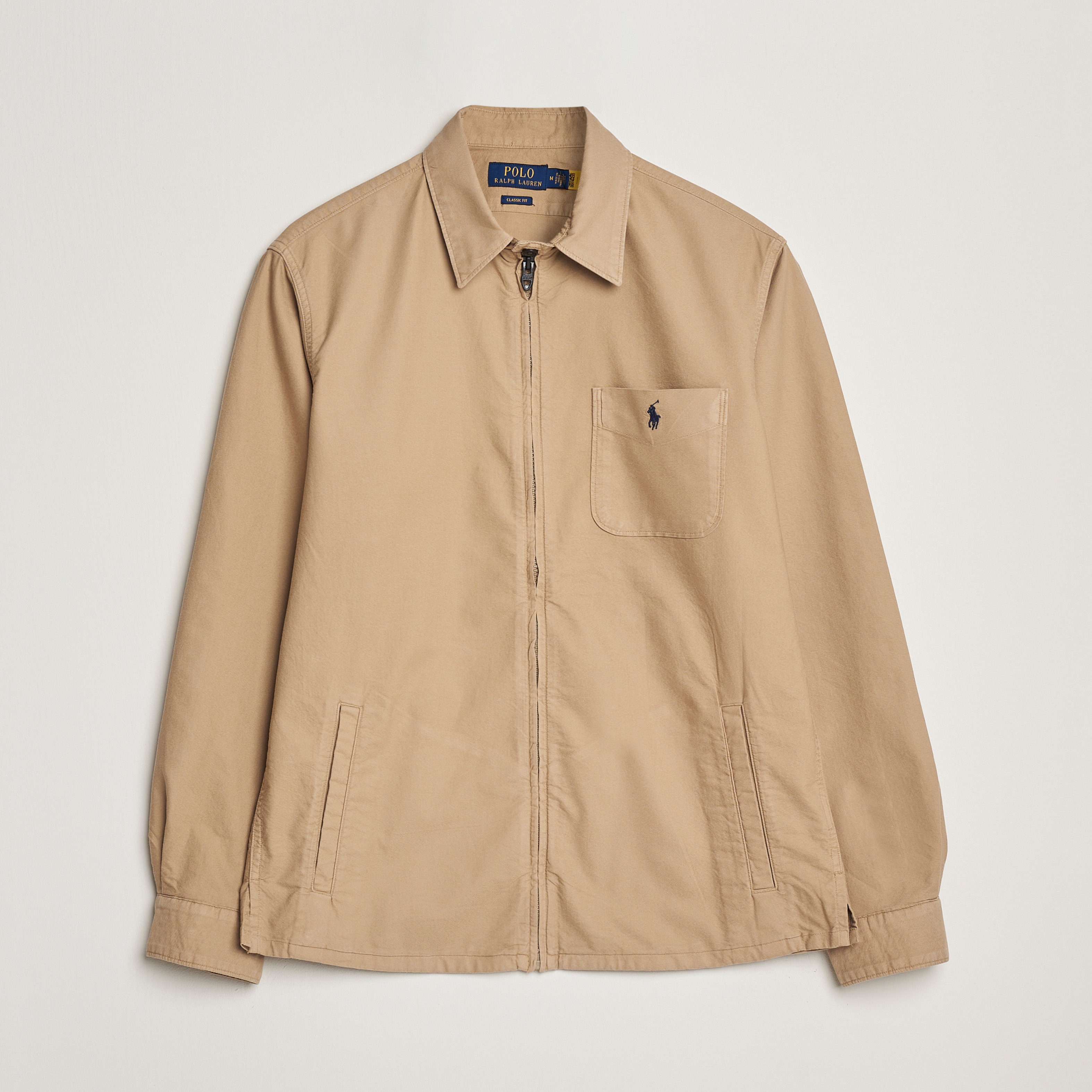 Polo Ralph Lauren Full Zip Overshirt Surrey Tan | Herr - Care of Carl