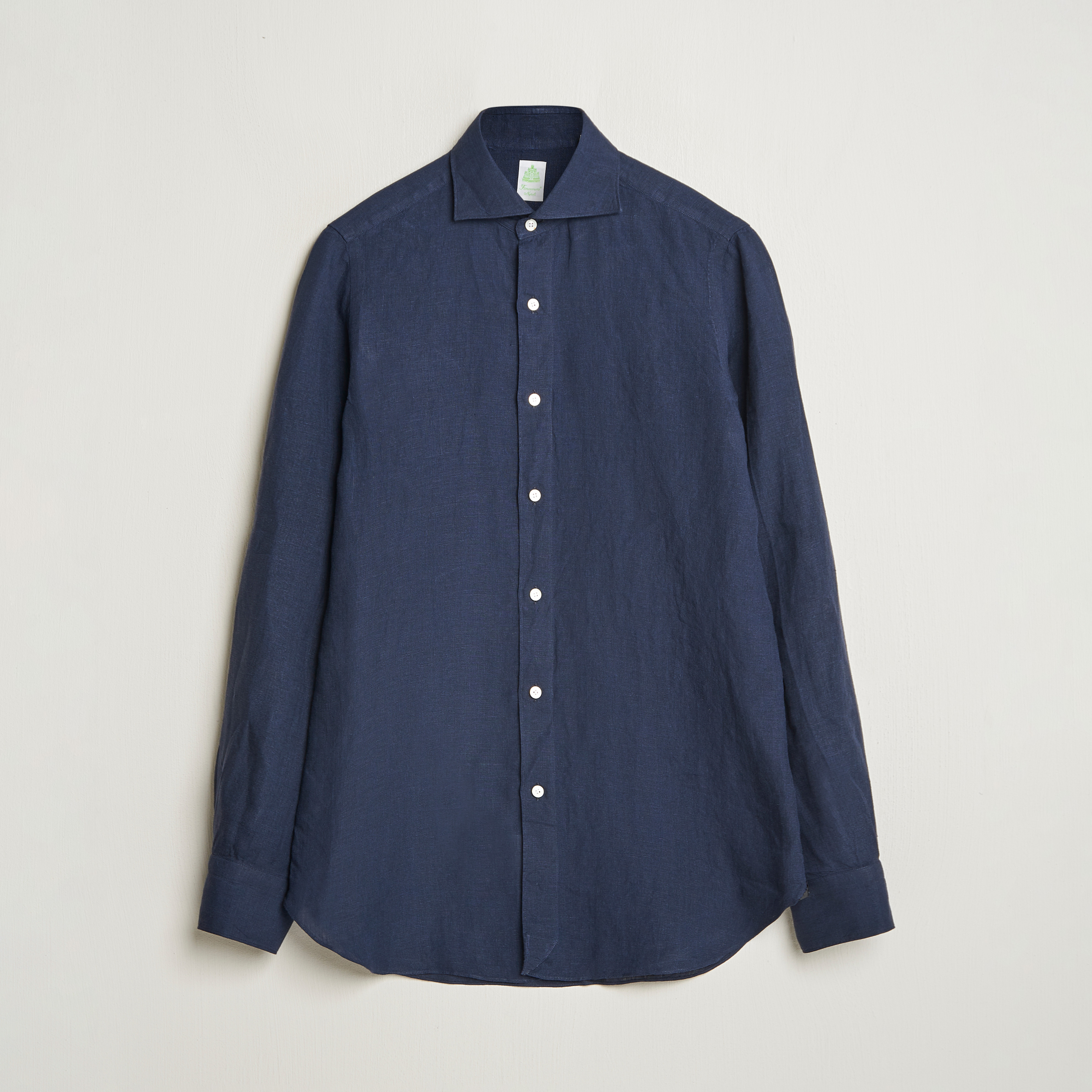 Finamore Napoli Gaeta Linen Shirt Navy | Herr - Care of Carl