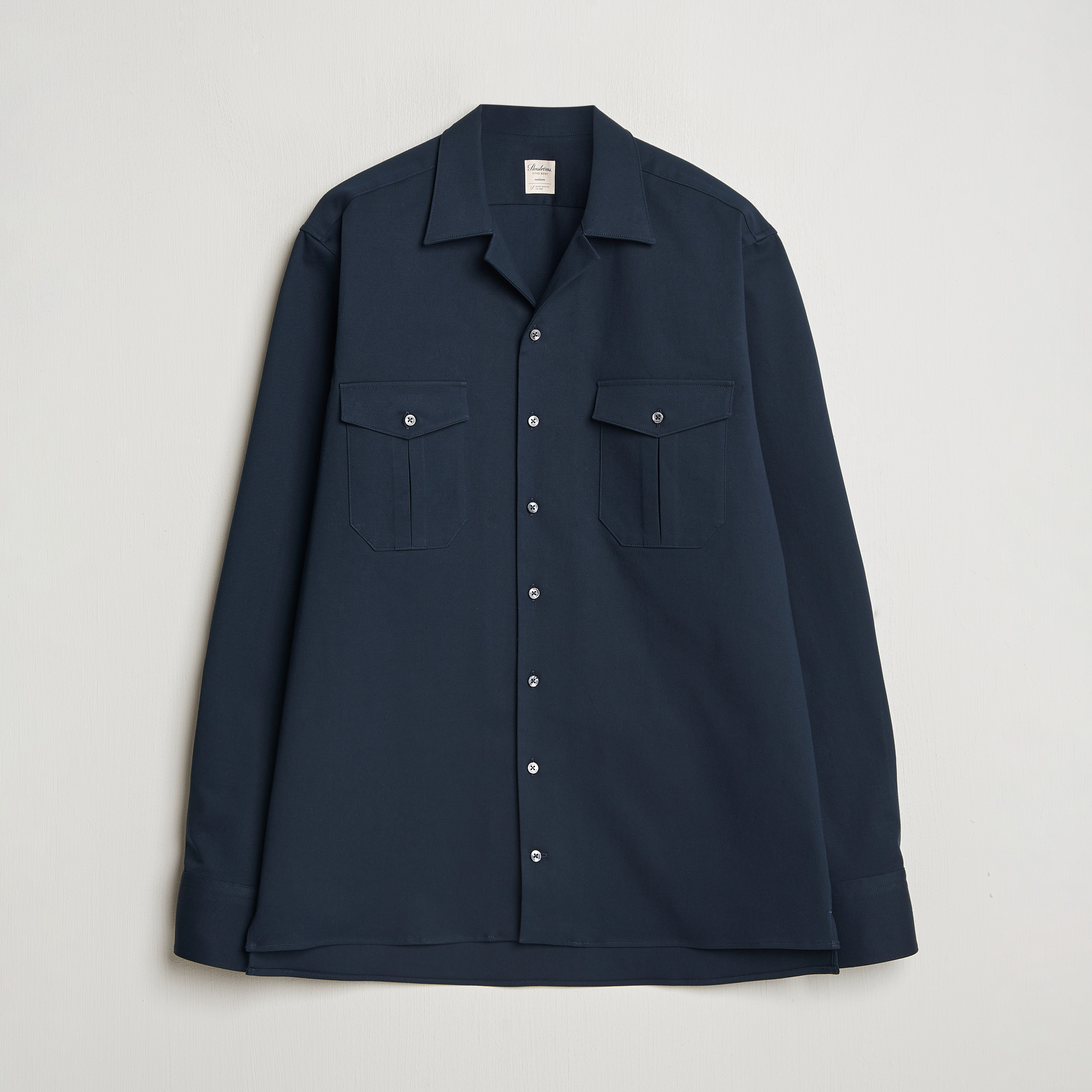 Stenströms Cotton Stretch Overshirt Navy | Herr - Care of Carl