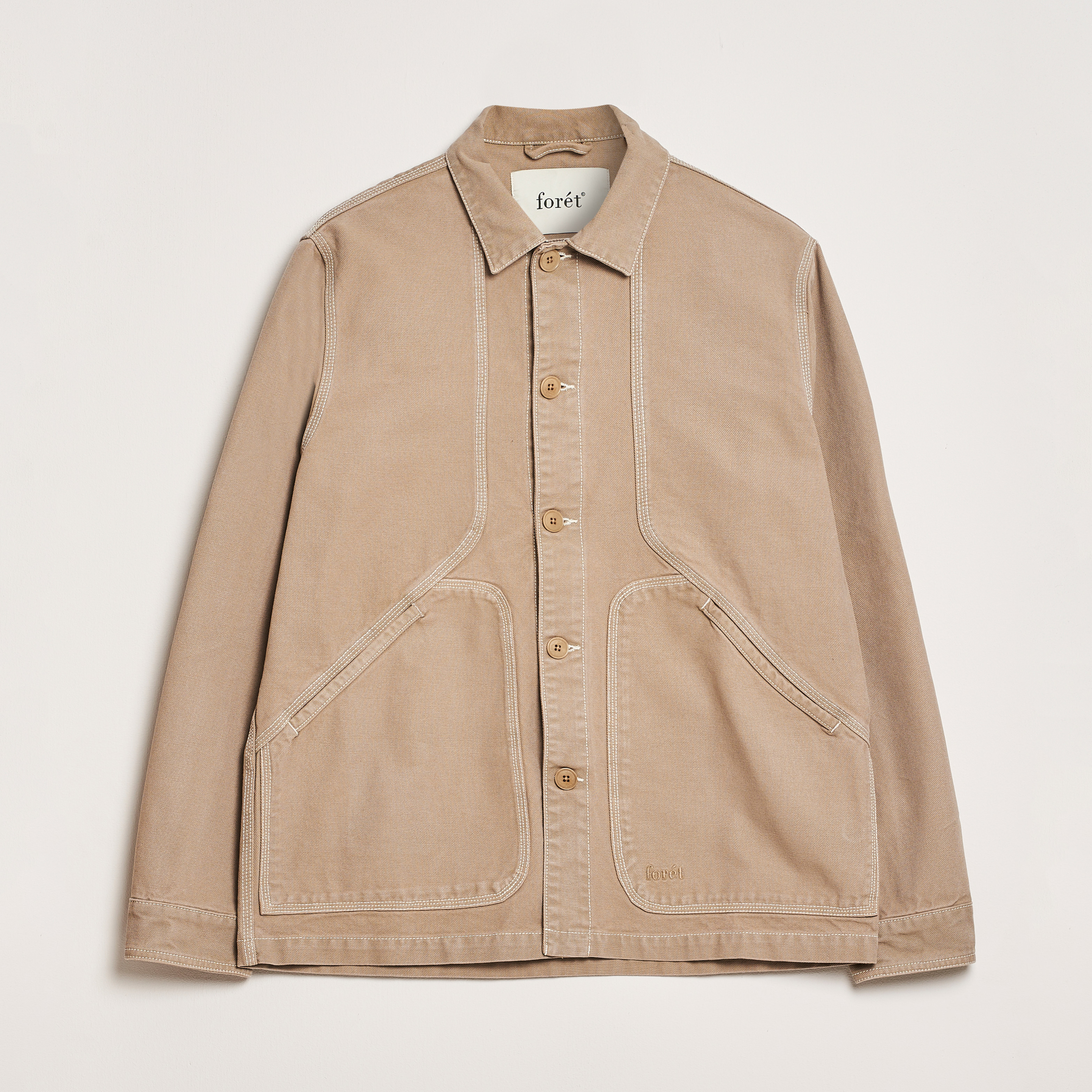 Forét Berry Canvas Overshirt Khaki | Herr - Care of Carl