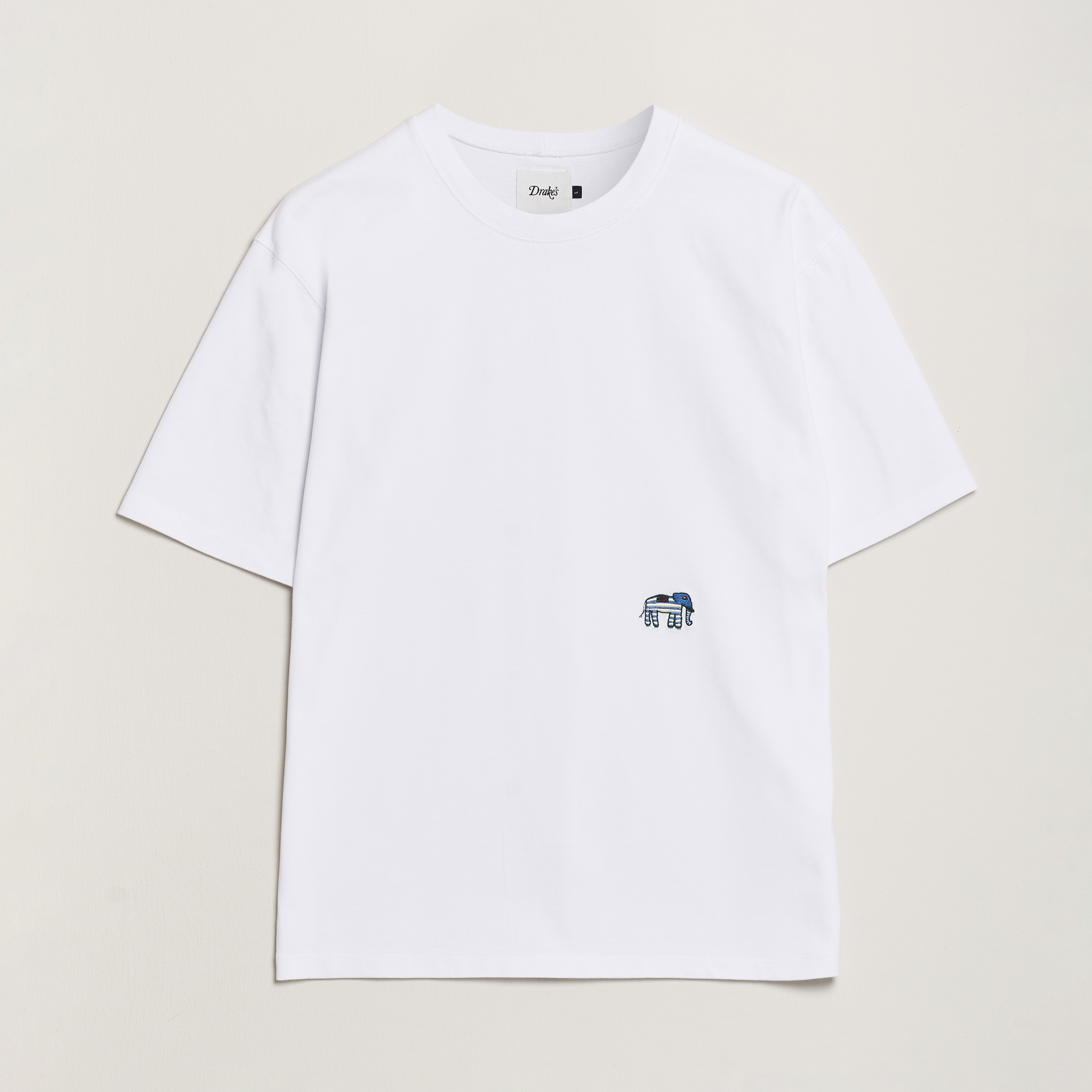 Drake's Elephant Graphic Print Hiking T-Shirt Ecru | Herr - Care of Carl