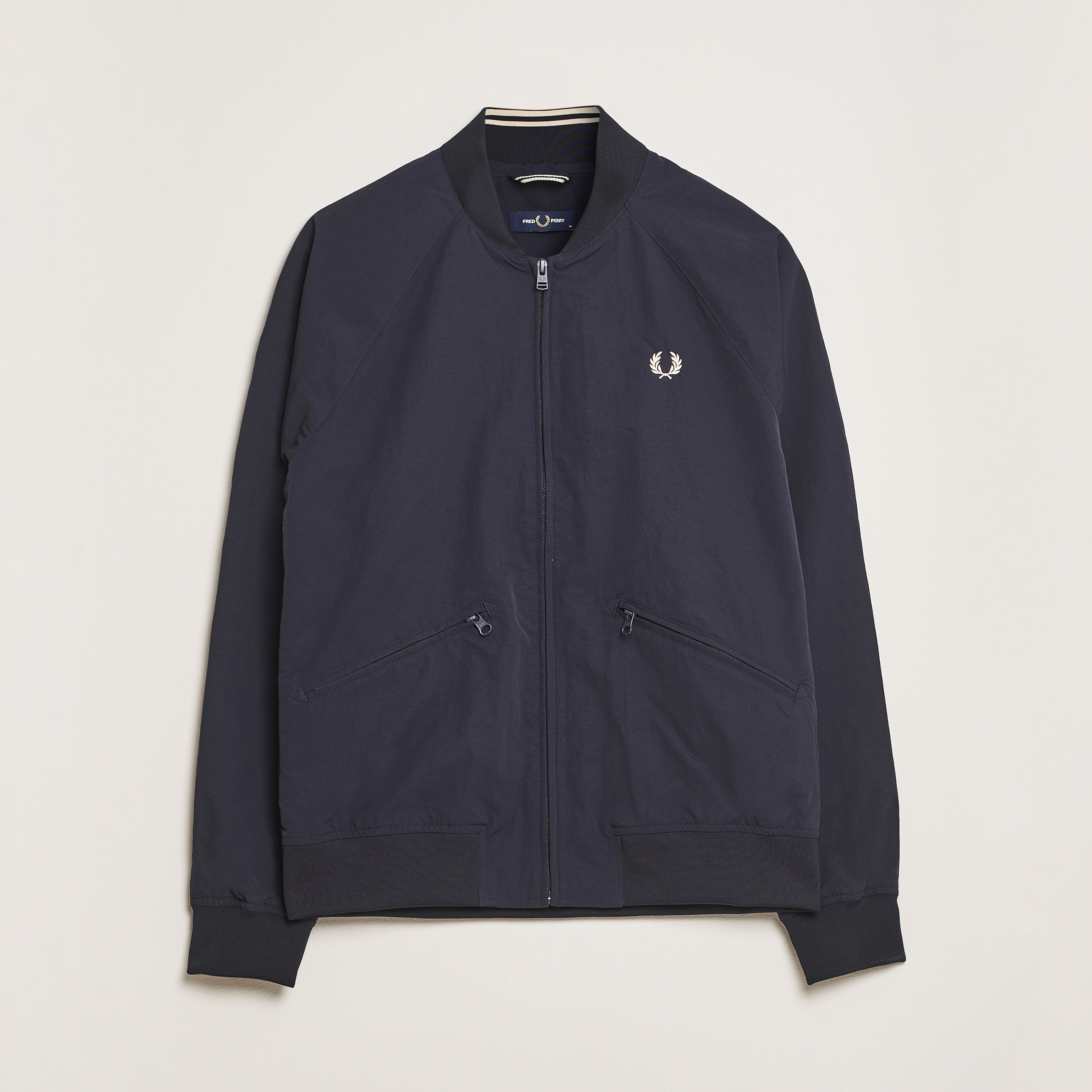 Fred Perry Textured Tennis Bomber Jacket Navy | Herr - Care of Carl