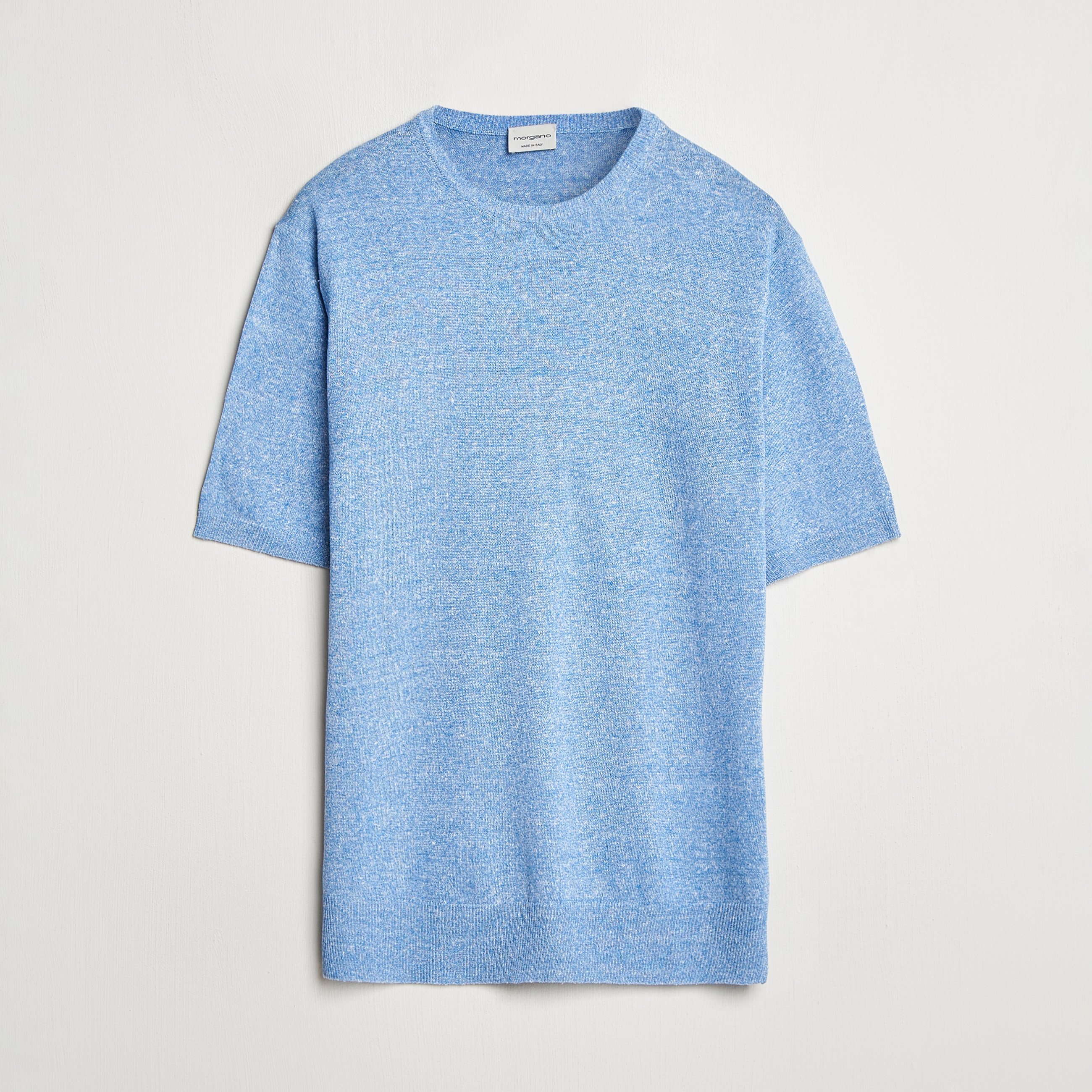 Morgano Linen/Cotton T-Shirt Blue | Herr - Care of Carl