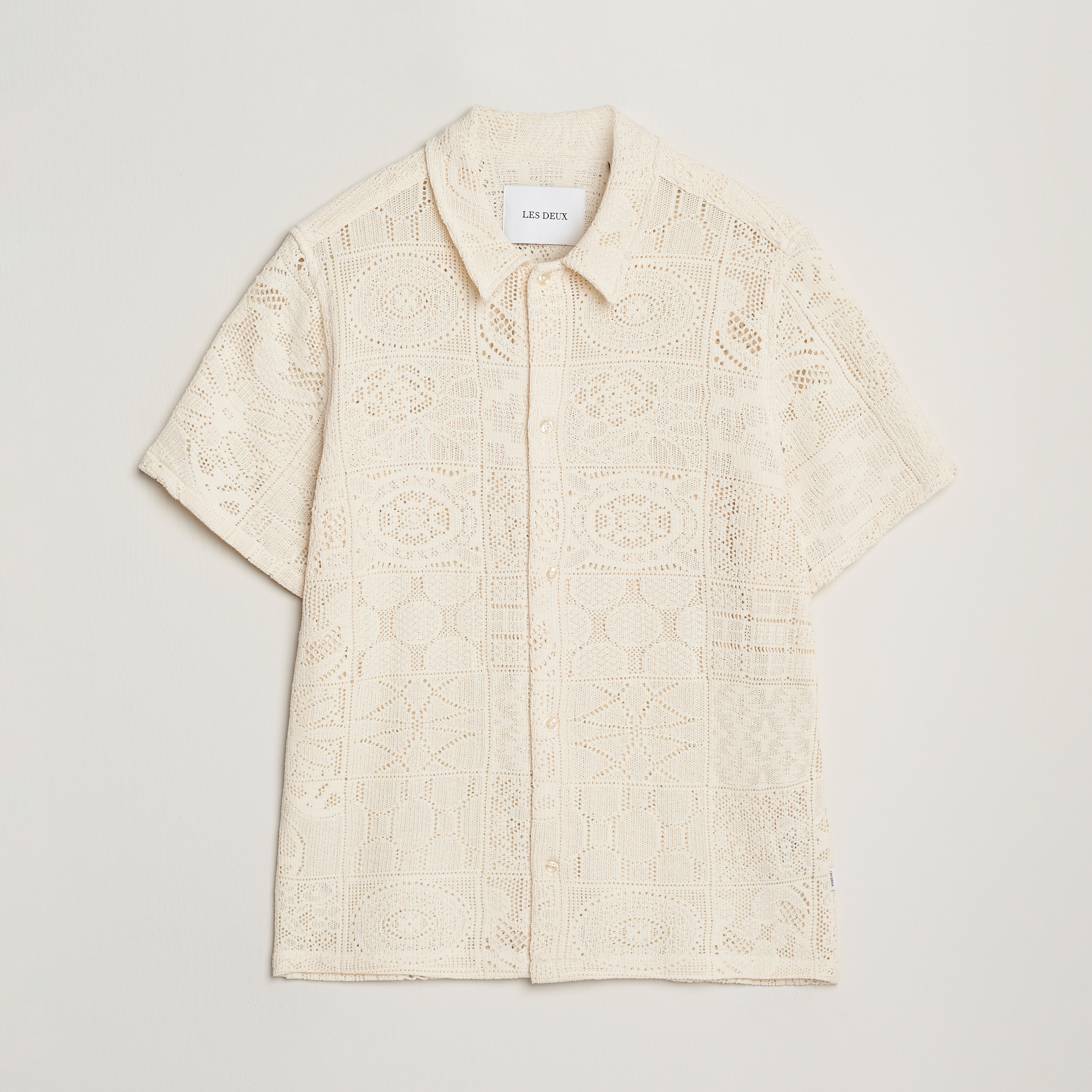 Les Deux Hector Lace Short Sleeve Shirt White | Herr - Care of Carl