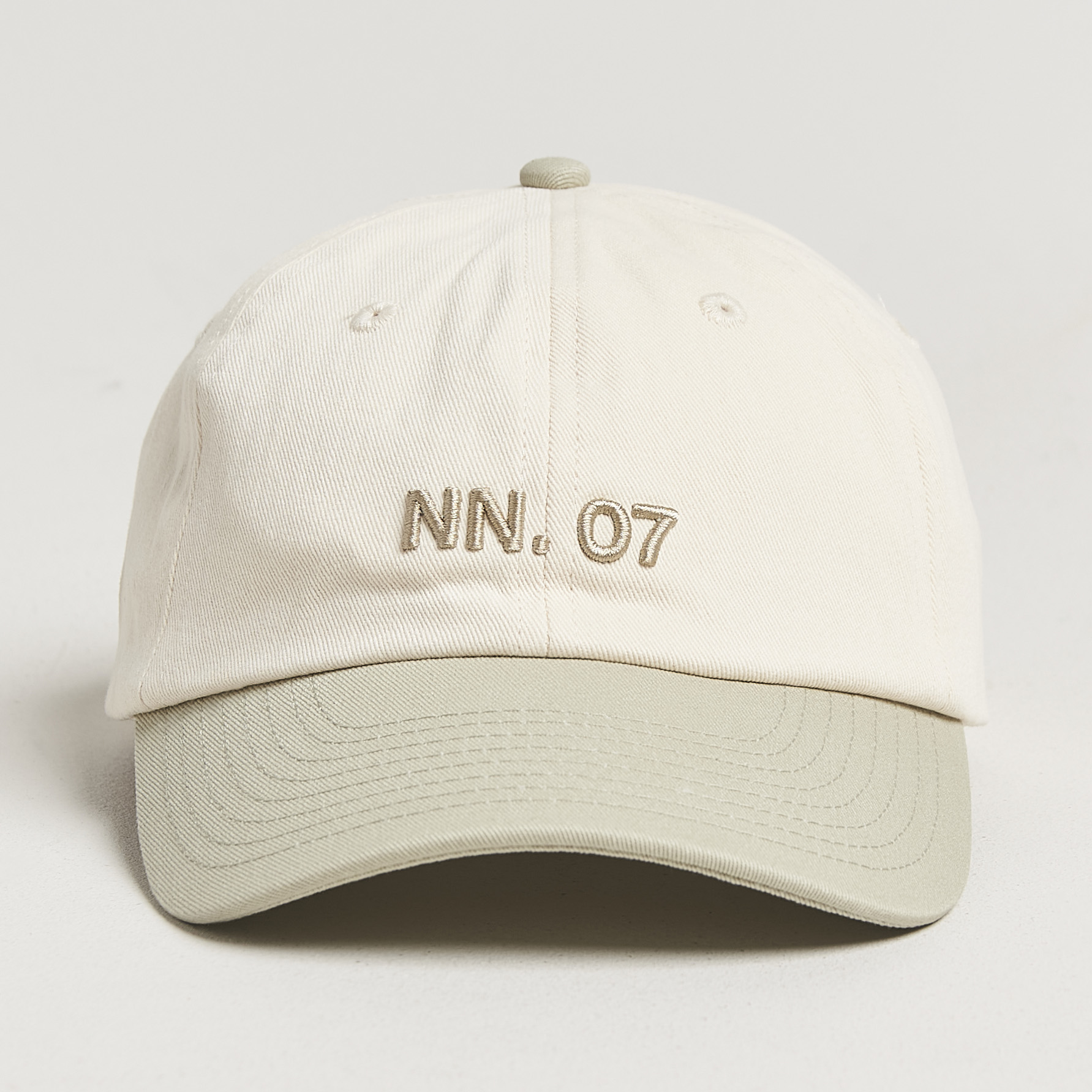 NN07 Logo Cap Sage Green/Off White | Herr - Care of Carl
