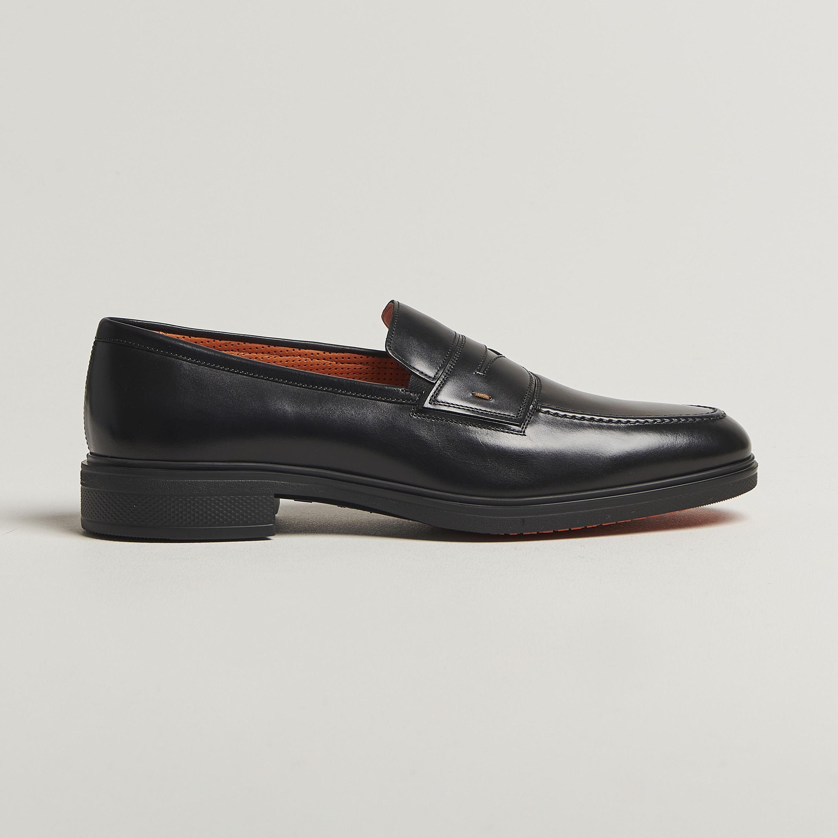 Santoni Easy Penny Loafer Black Calf | Herr - Care of Carl