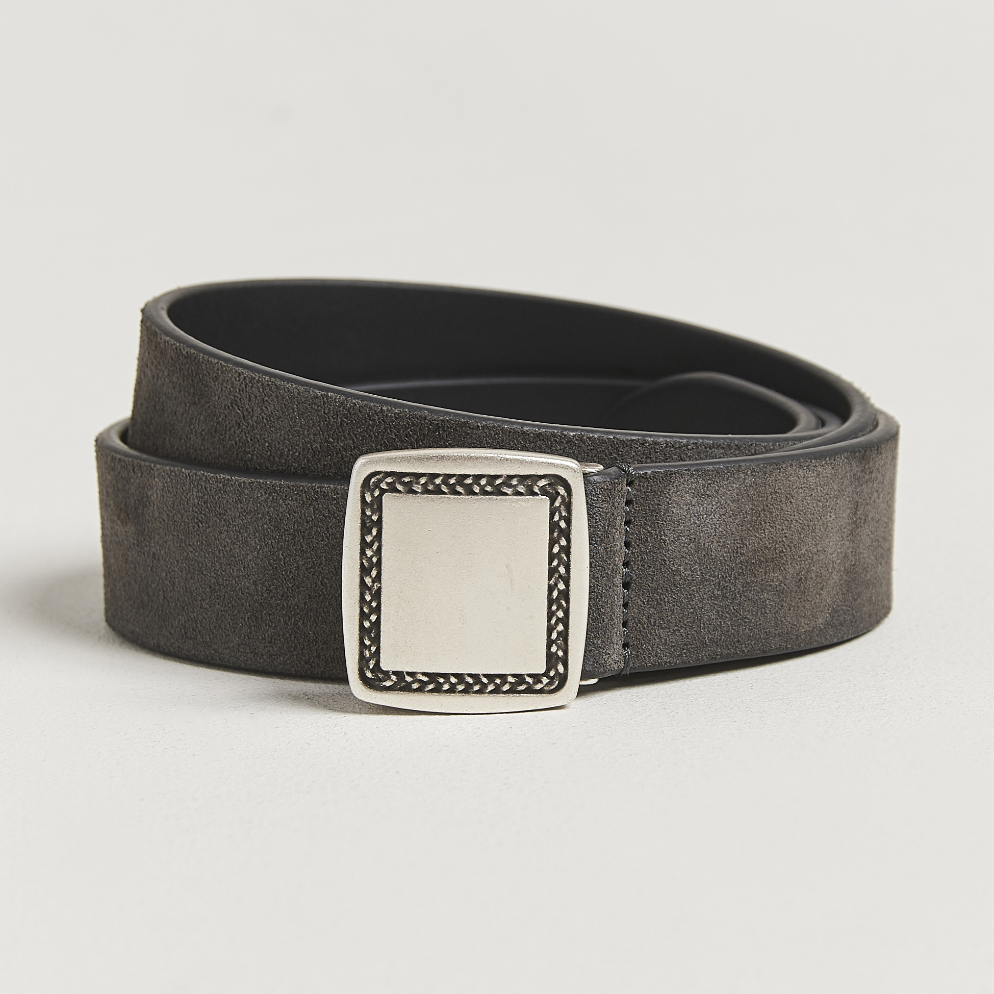 Anderson's Suede Buckle Belt 3cm Grey | Herr - Care of Carl