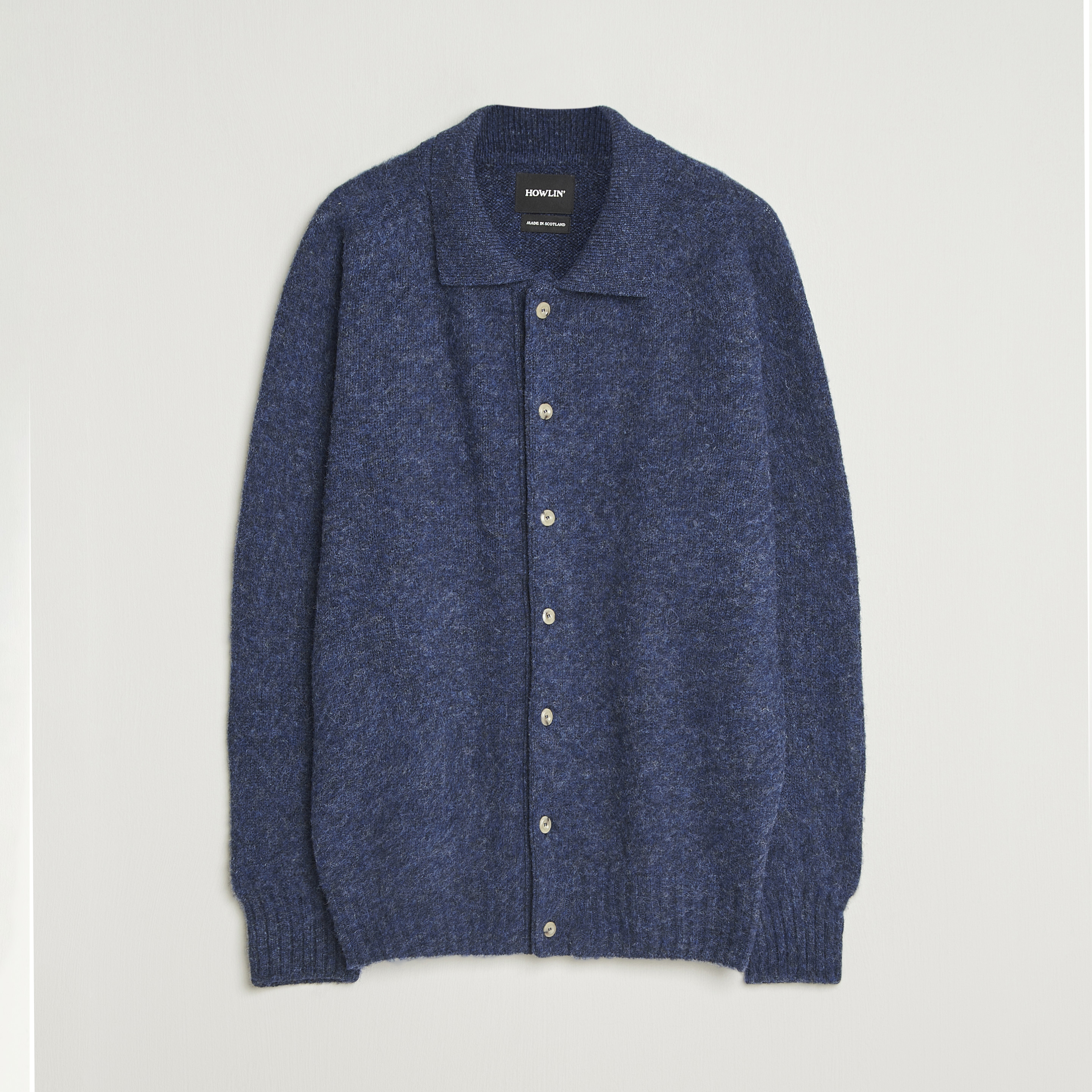 Howlin' Brushed Wool Cardigan Denim | Herr - Care of Carl