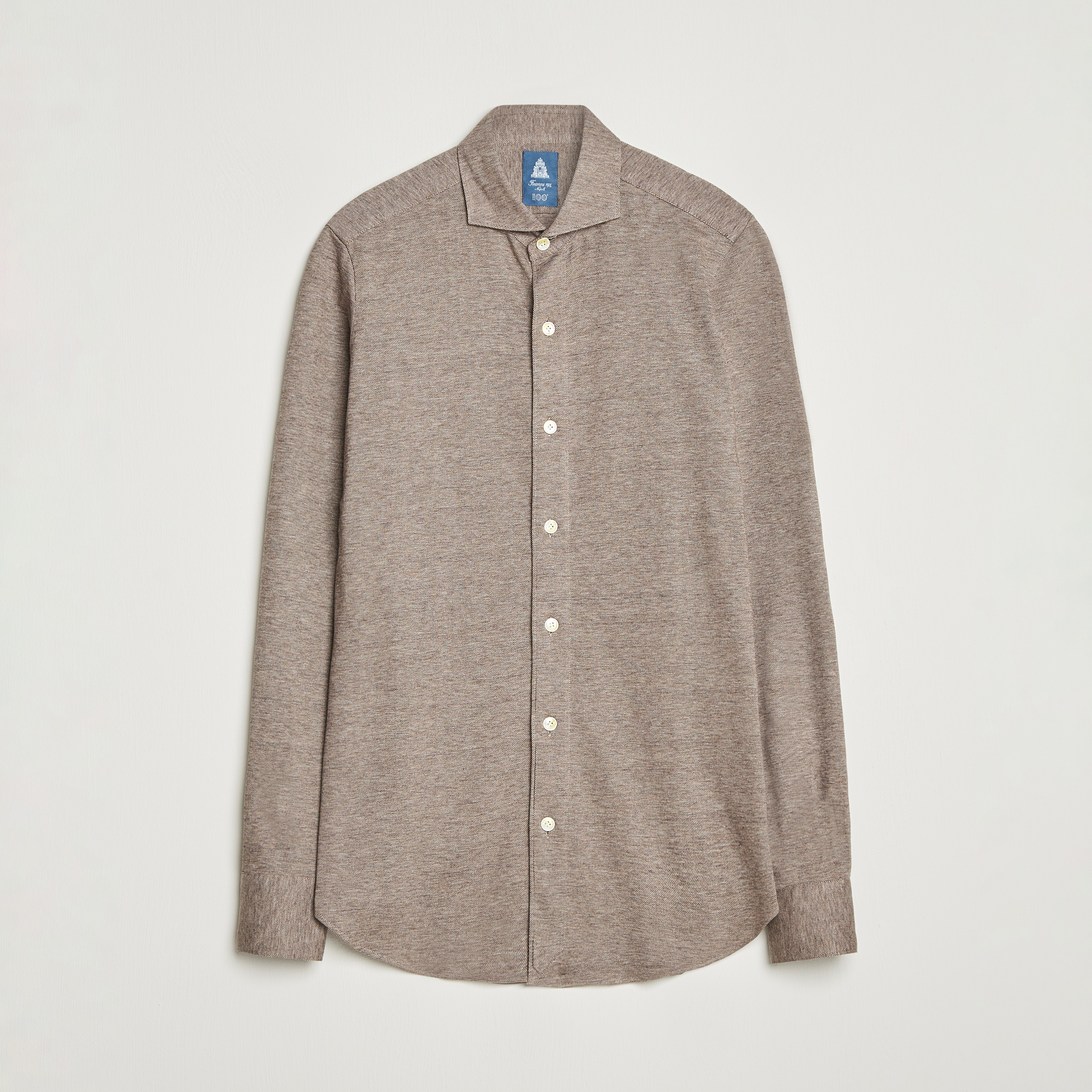 Finamore Napoli Cotton/Cashmere Jersey Polo Beige | Herr - Care of Carl