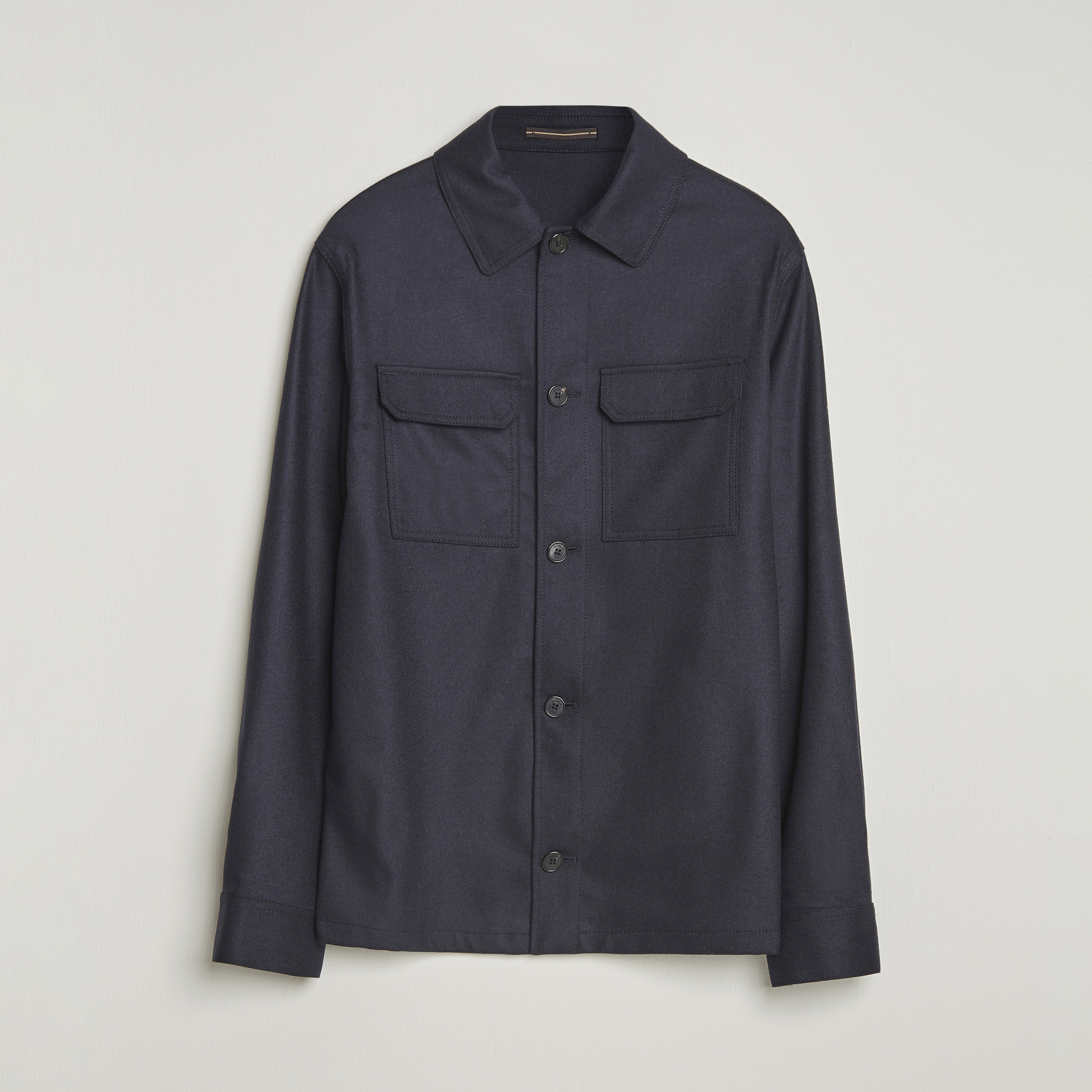 Incotex Flannel Overshirt Navy | Herr - Care of Carl